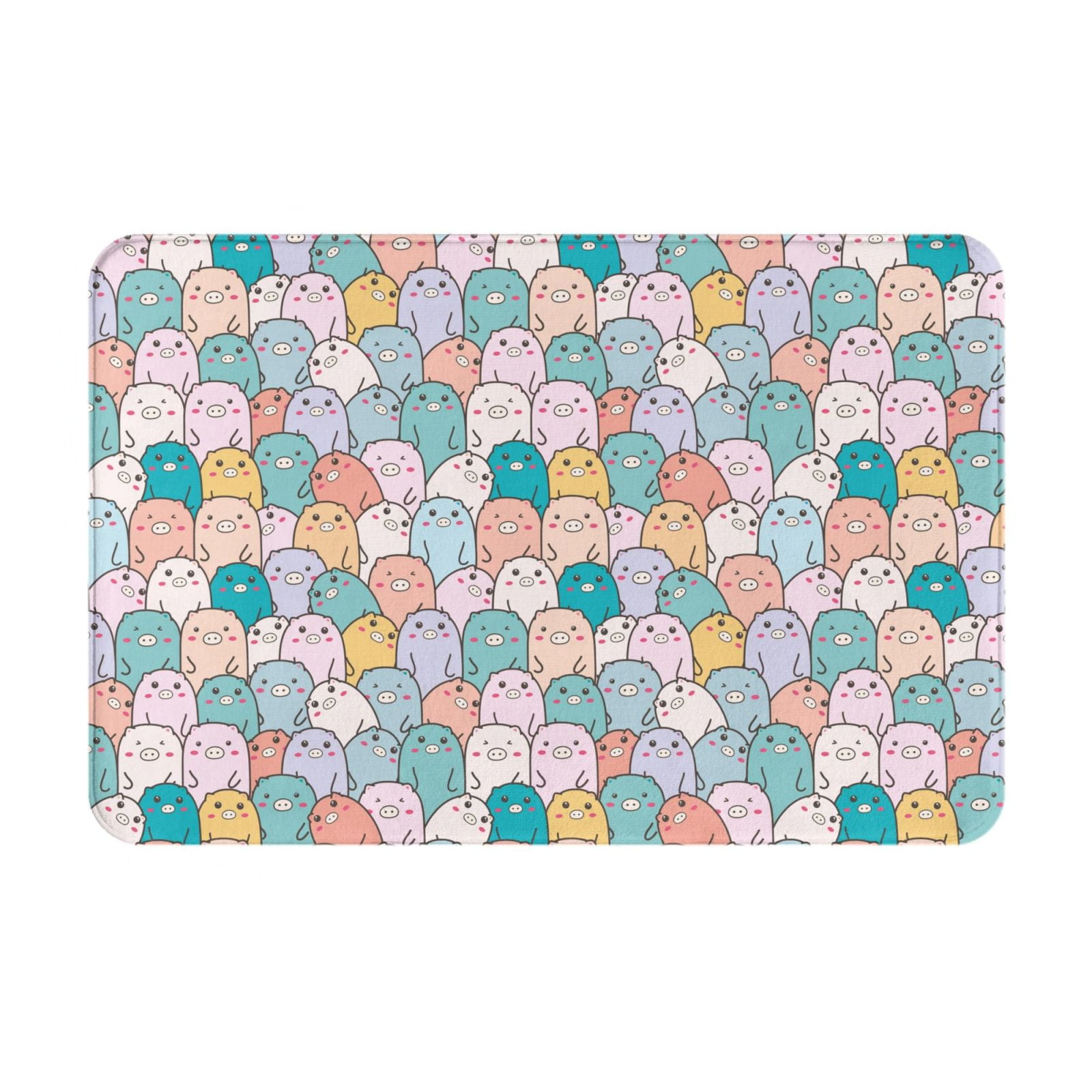 JUNZAN Colorful Cute Pig Custom Funny Welcome Doormat Personalized Door ...