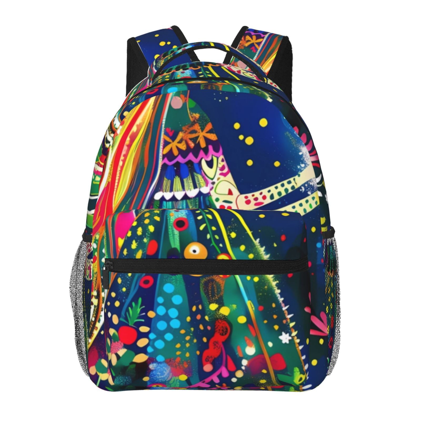JUNZAN Colorful Floral Forest Fairy Pattern Casual Laptop Backpack for ...