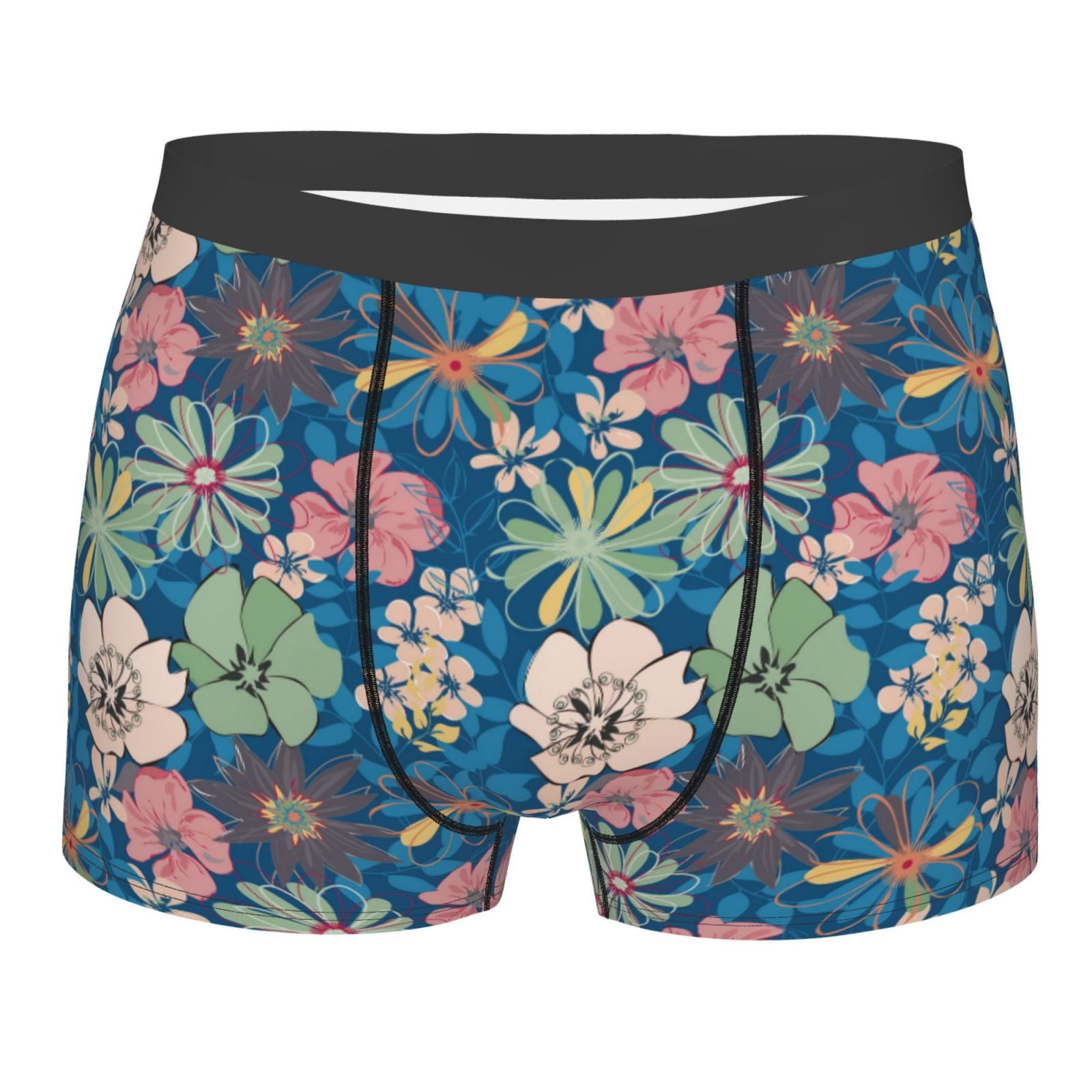 JUNZAN Colorful Flowers Mens Underwear Boxer Briefs for Men’s - Medium ...
