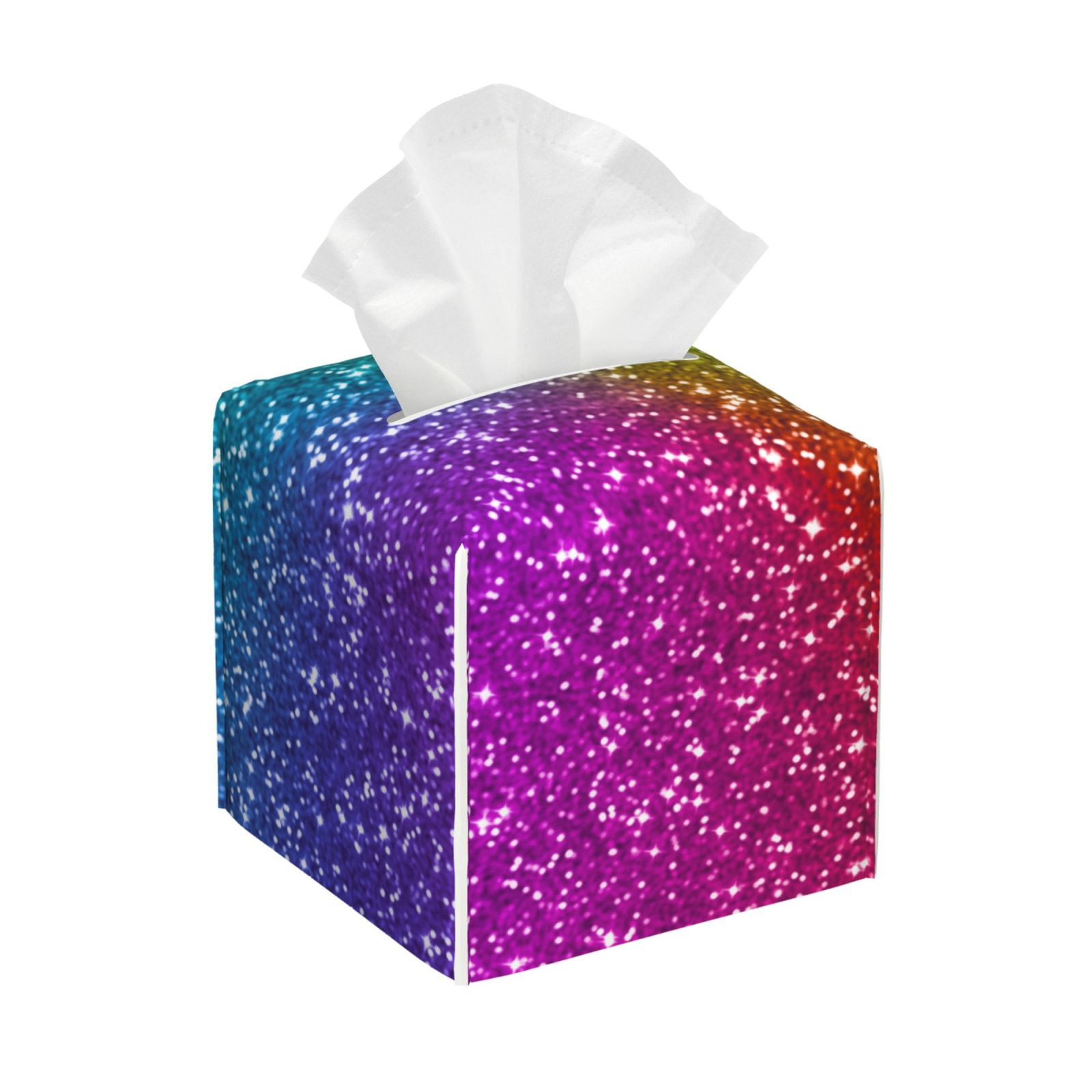 JUNZAN Colorful Glitter for Tissue Box Cover Holder, Square Facial ...