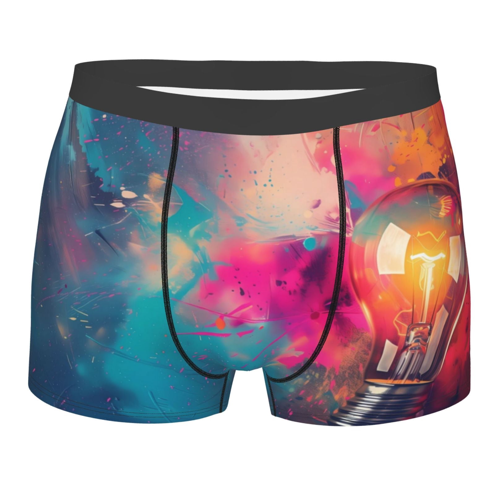 JUNZAN Colorful Lightbulb Abstract Mens Underwear Boxer Briefs for Men ...