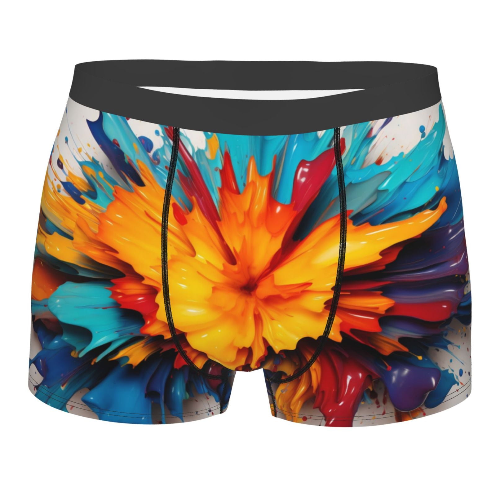 JUNZAN Colorful Paint Print Mens Underwear Boxer Briefs for Men’s ...