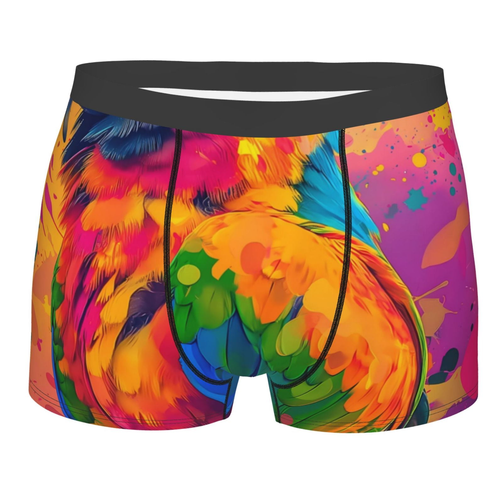JUNZAN Colorful Parrot Jungle Dream A Mens Underwear Boxer Briefs for ...