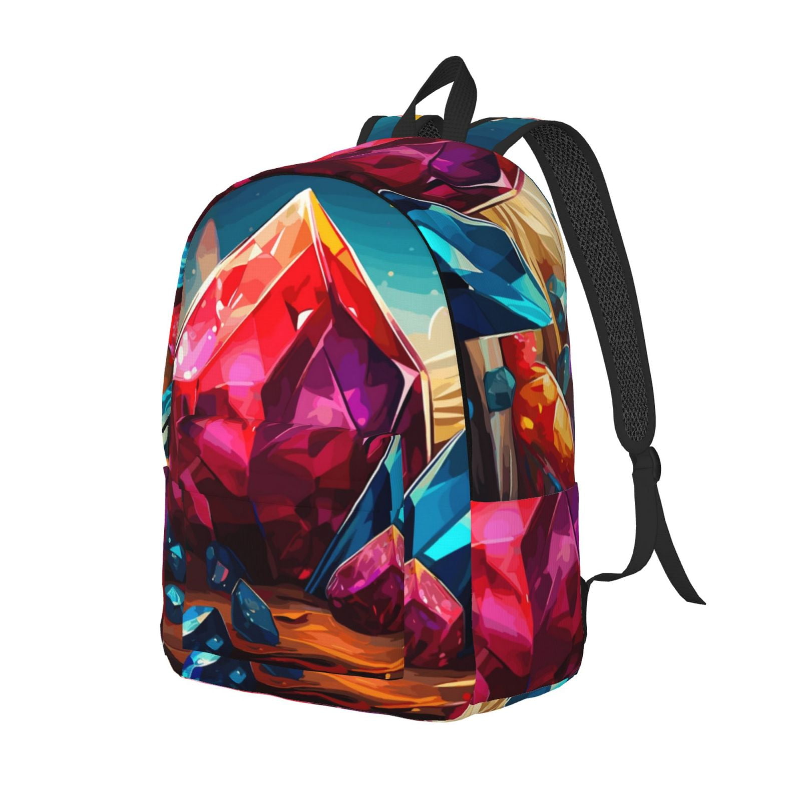 JUNZAN Colorful Stone World Pattern Travel Laptop Backpack for Men ...