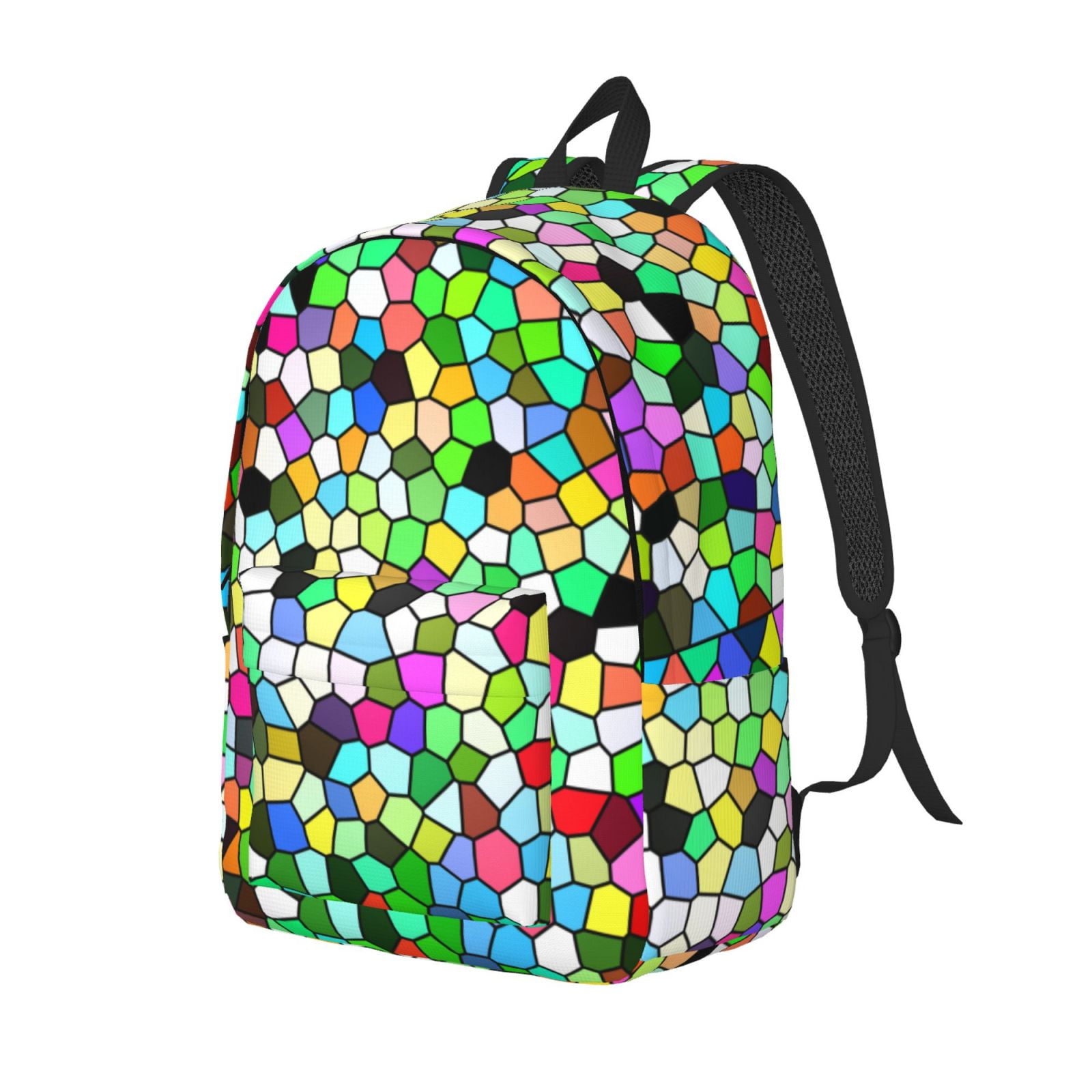 JUNZAN Colorful Tie Dye Stained Glass Pattern Travel Laptop Backpack ...
