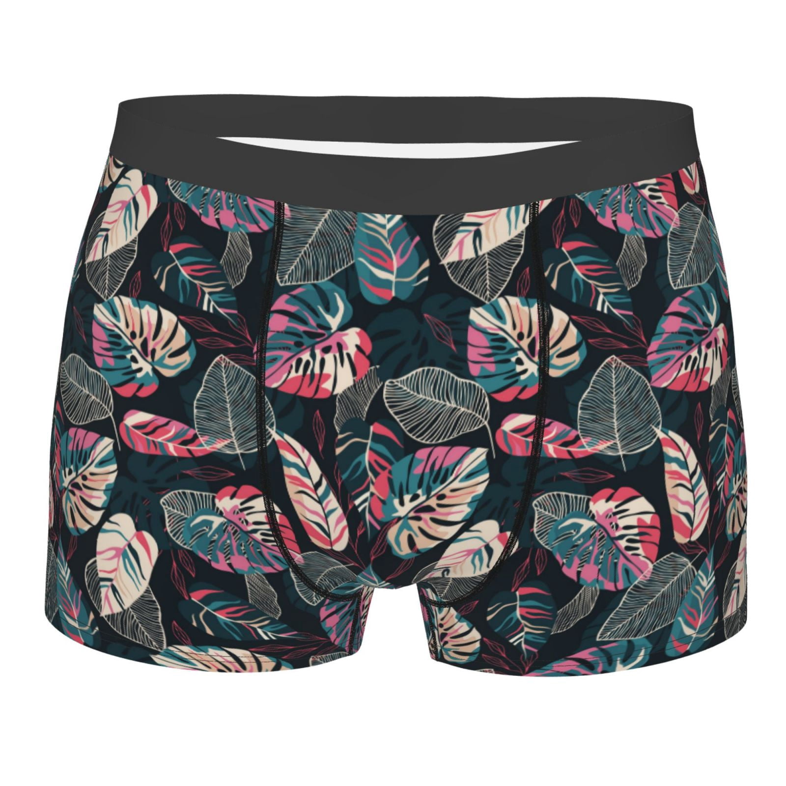 JUNZAN Colorful Tropical Leaves Mens Underwear Boxer Briefs for Men’s ...