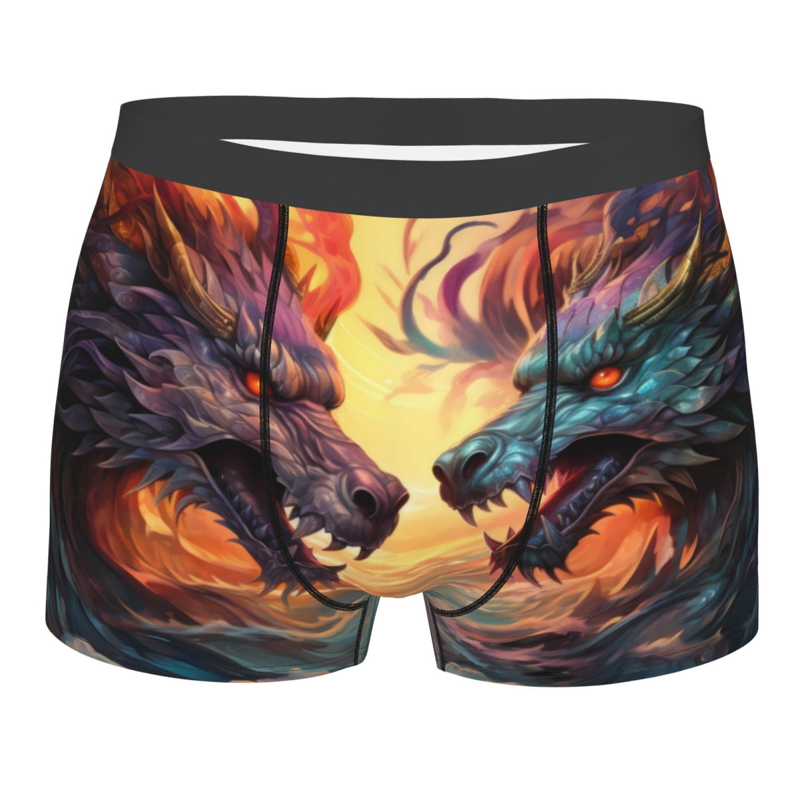 JUNZAN Colorful Wave Dragon Head Mens Underwear Boxer Briefs for Men’s ...