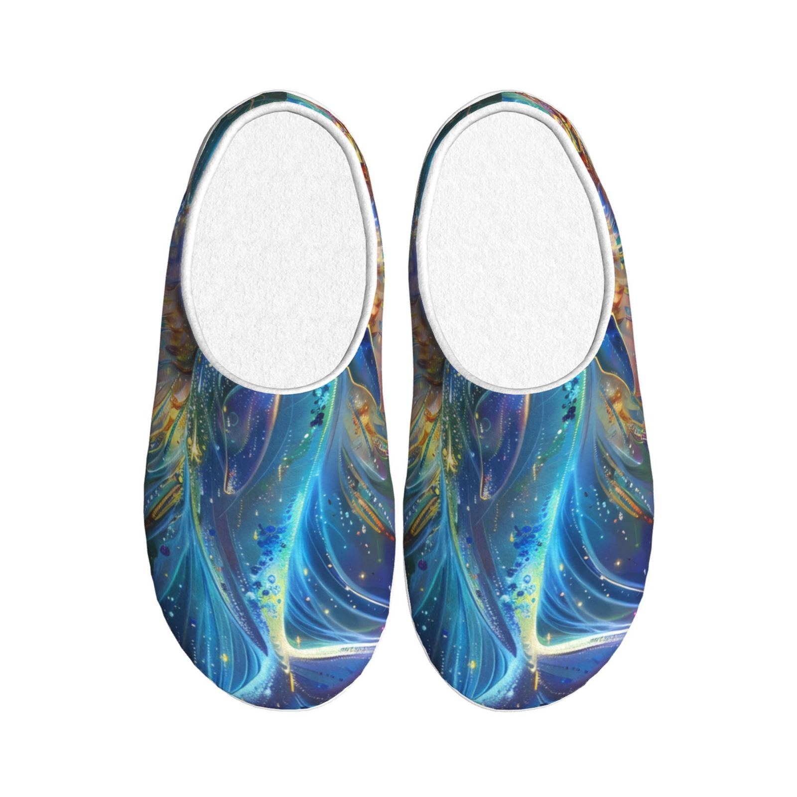 JUNZAN Colorful Winged Dolphin Print Cozy Slippers for Men& Women,Fuzzy ...