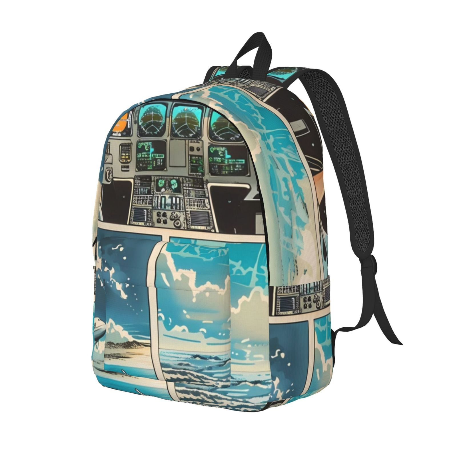 JUNZAN Comic Airplane Cockpit Illustration Pattern Travel Laptop ...