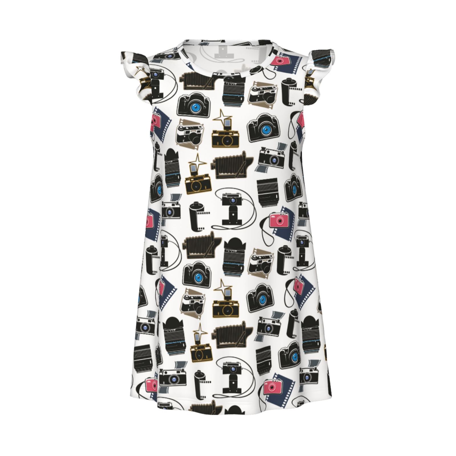 JUNZAN Cool Camera Print Girls Nightgown Pajamas - Soft Toddler ...