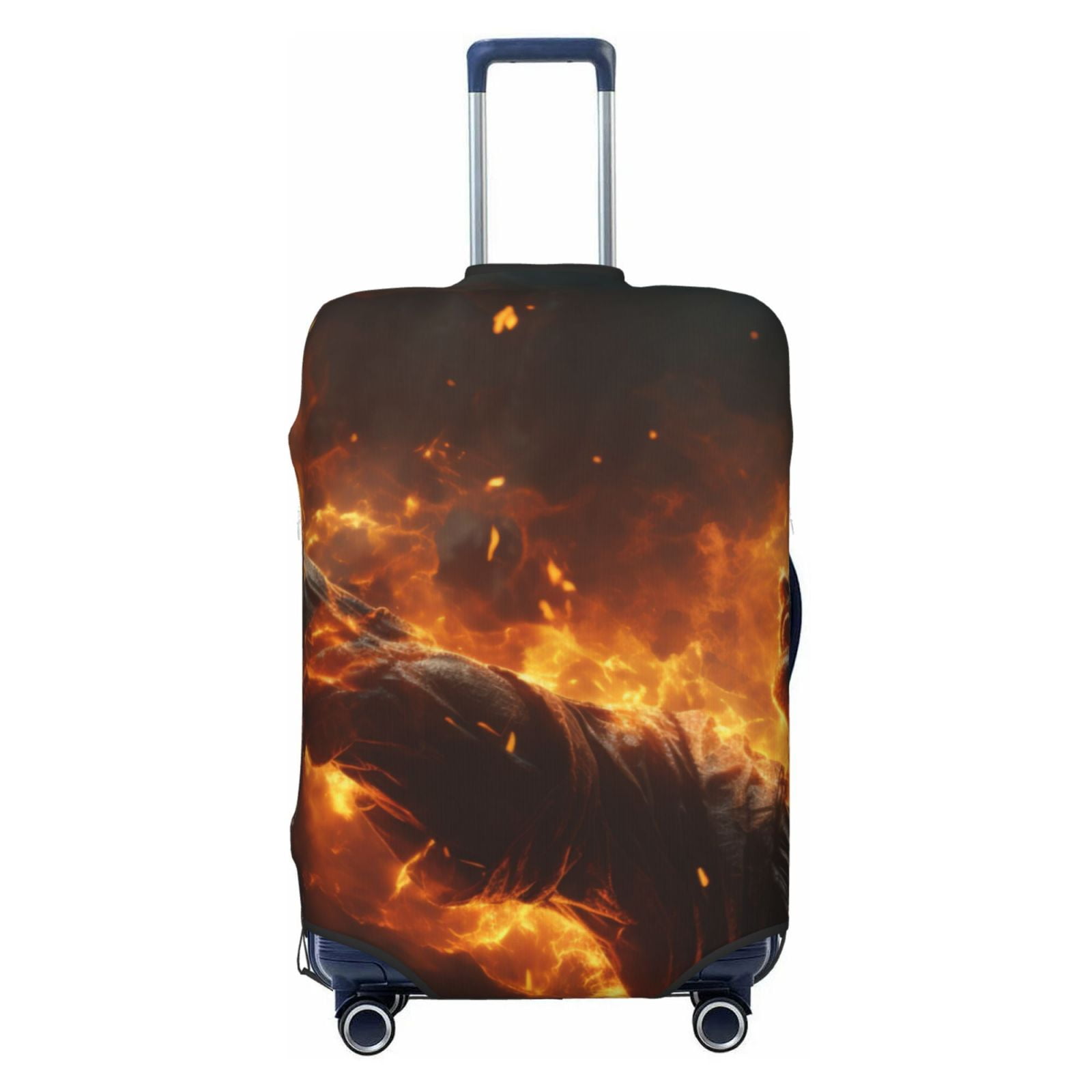 JUNZAN Cool Fire Man Print Washable Luggage Cover - Fashion Suitcase ...