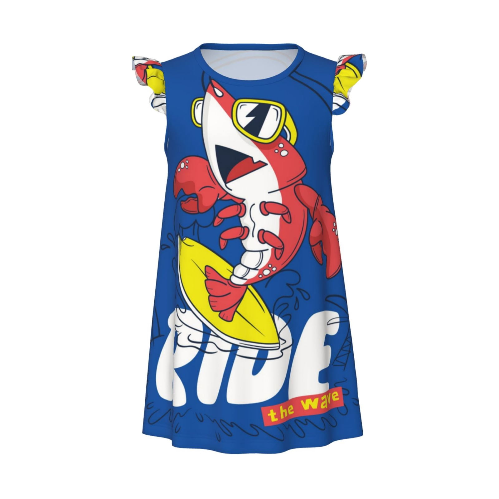 JUNZAN Cool Lobster Surfing Print Girls Nightgown Pajamas - Soft ...