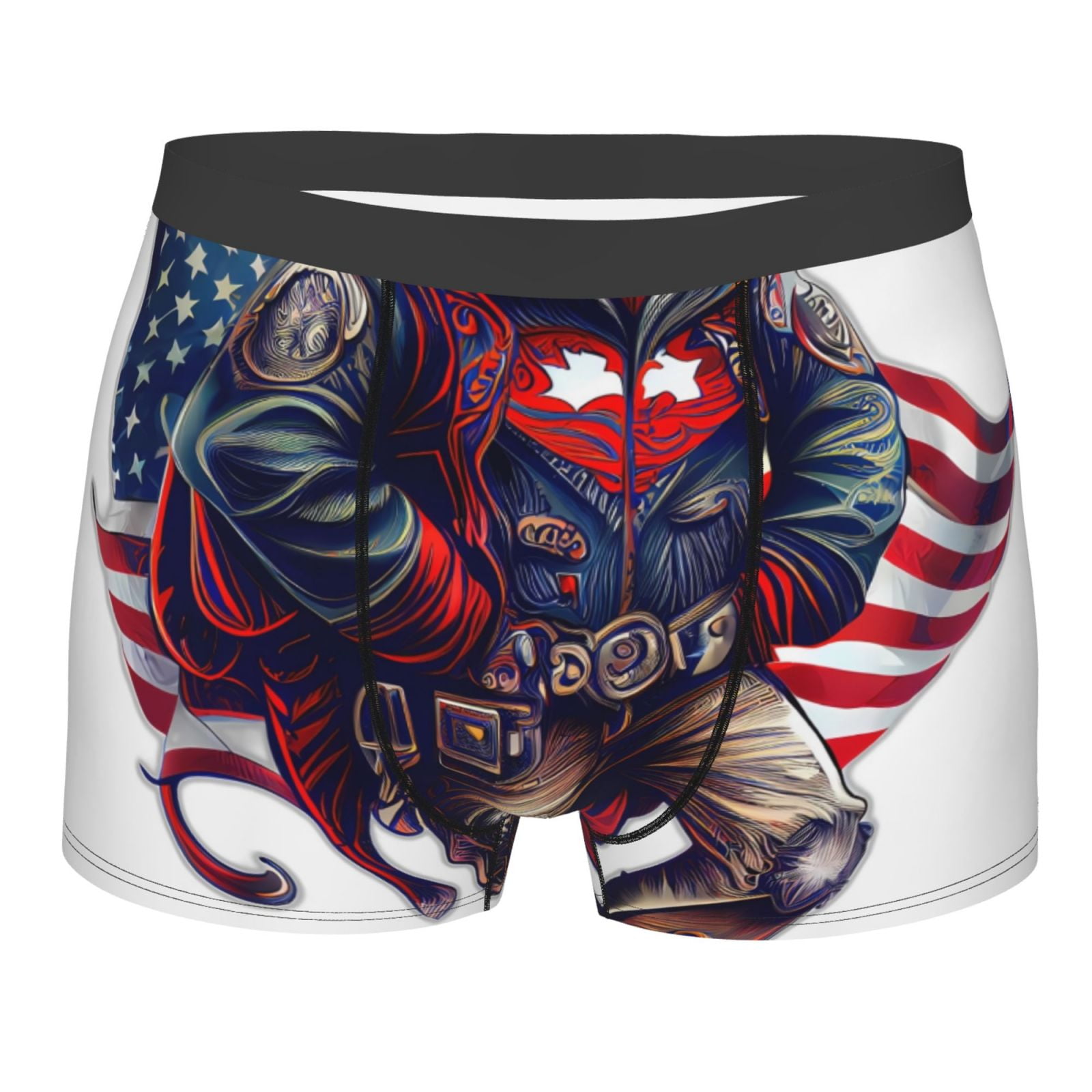 JUNZAN Cool Patriotic Buffalo Cowboy Mens Underwear Boxer Briefs for ...
