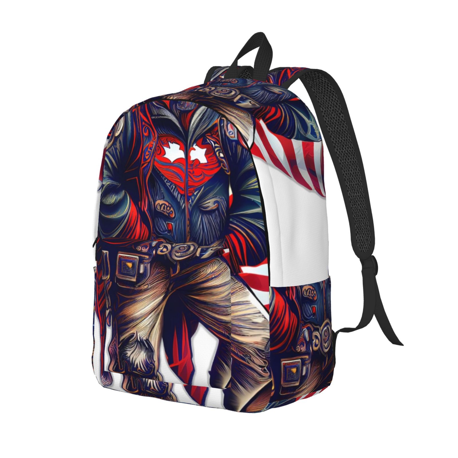 JUNZAN Cool Patriotic Buffalo Cowboy Pattern Travel Laptop Backpack for ...