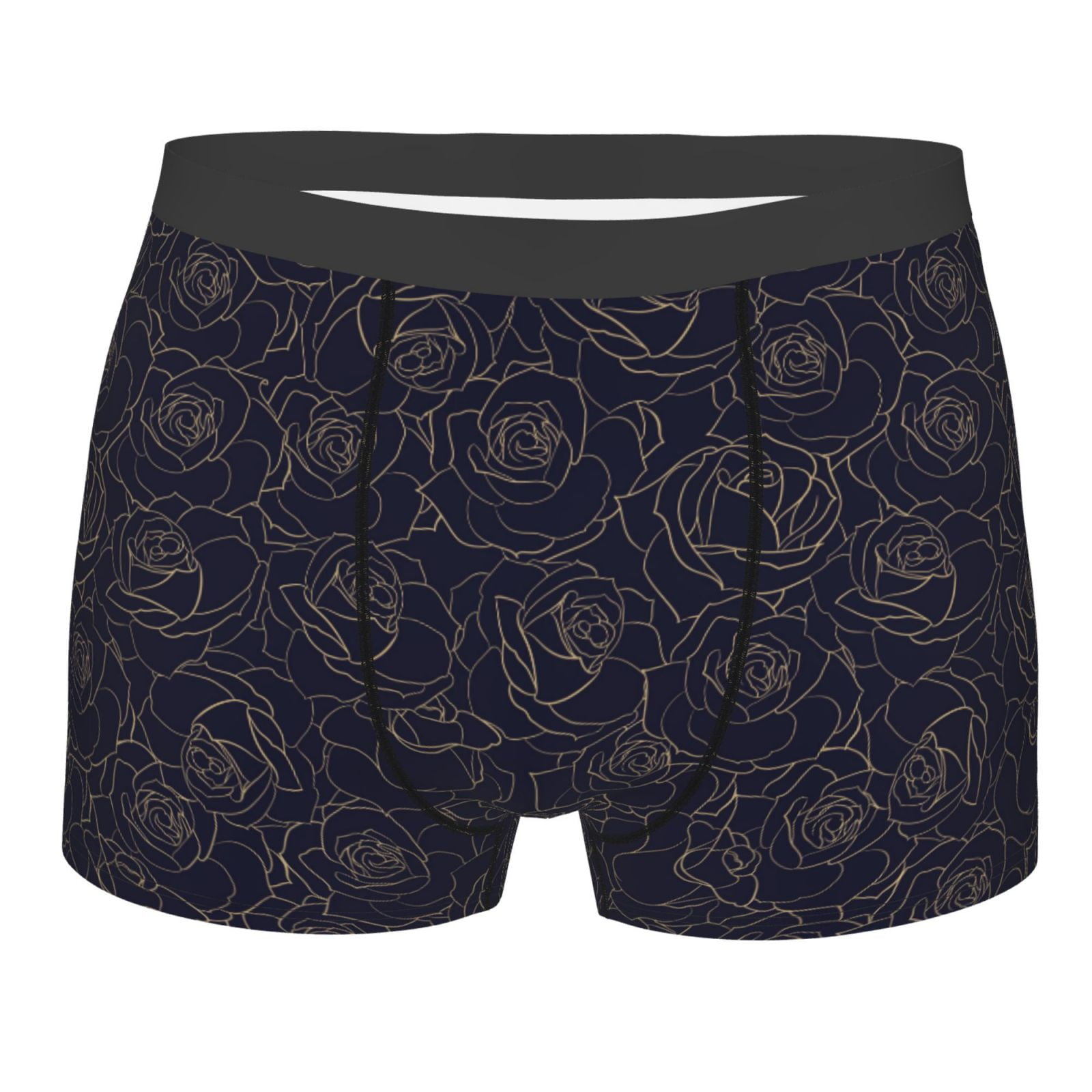 JUNZAN Copper-Gold Gloss Outline Rose1 Mens Underwear Boxer Briefs for ...