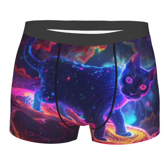 JUNZAN Cosmic Cat Psychedelic Journey Mens Underwear Boxer Briefs for ...