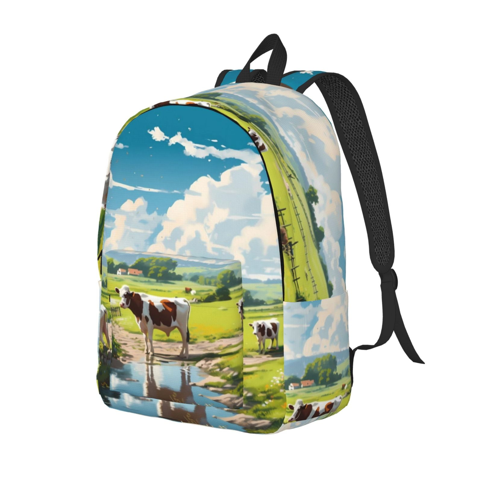 JUNZAN Countryside Farm Cow Pattern Travel Laptop Backpack for Men ...
