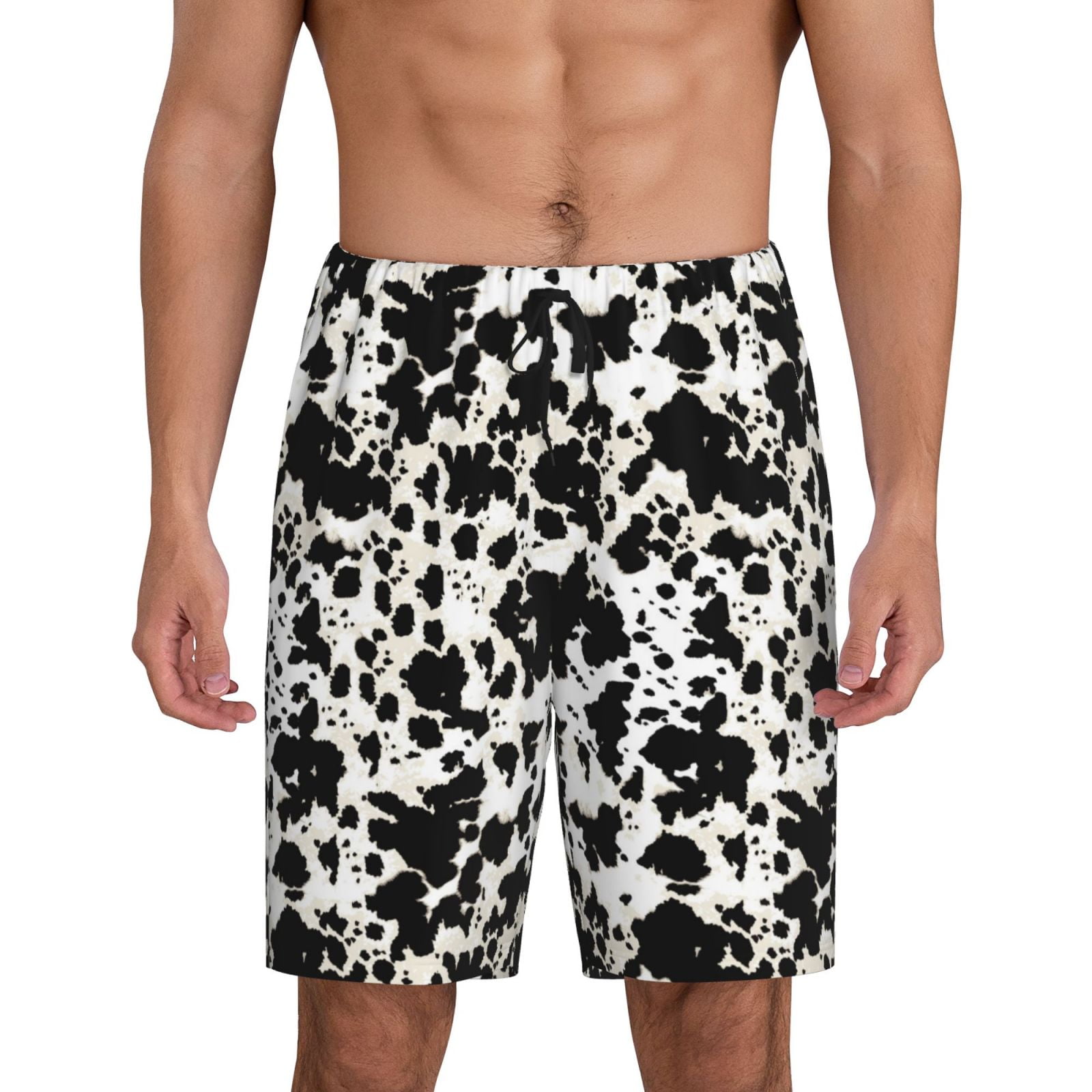 JUNZAN Cow Skin 1 Pattern Sleep Pajama Shorts for Men,Men's Pajama ...