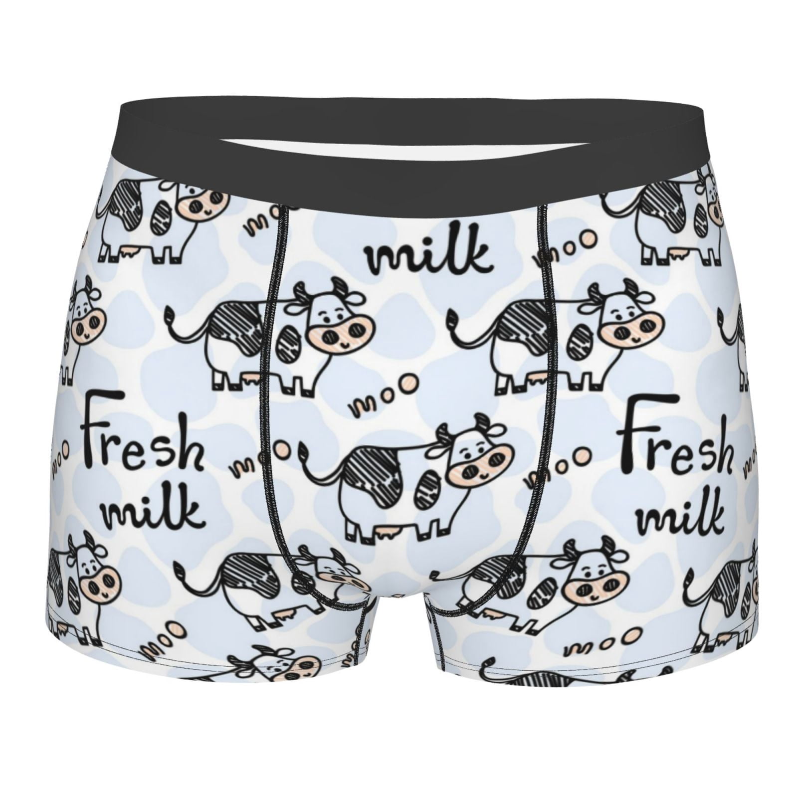 JUNZAN Cow With Fresh Milk Mens Underwear Boxer Briefs for Men’s - XX ...