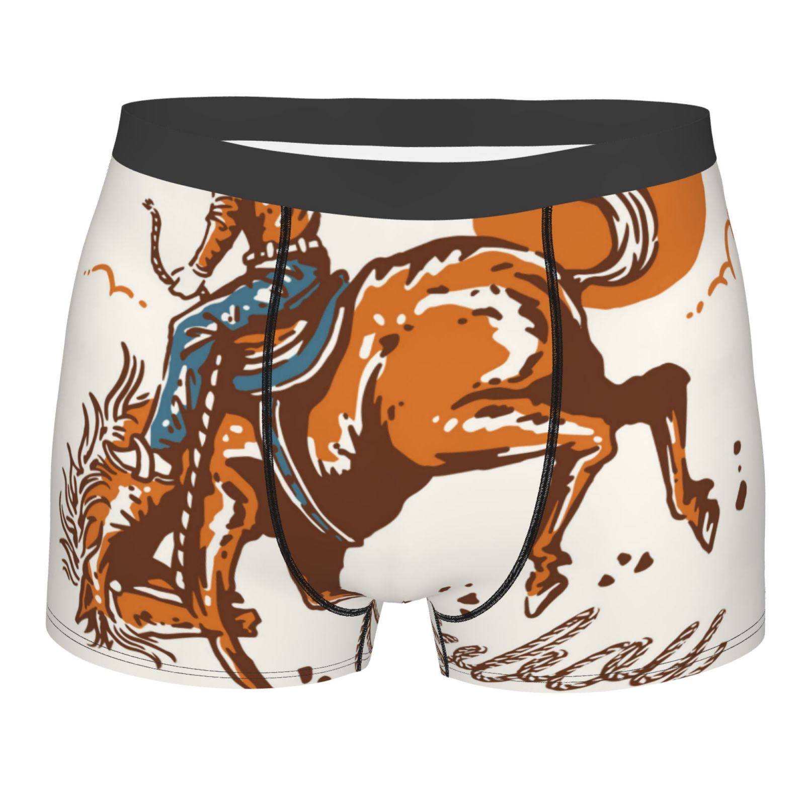 JUNZAN Cowboy Riding Horse Mens Underwear Boxer Briefs for Men’s-Small ...