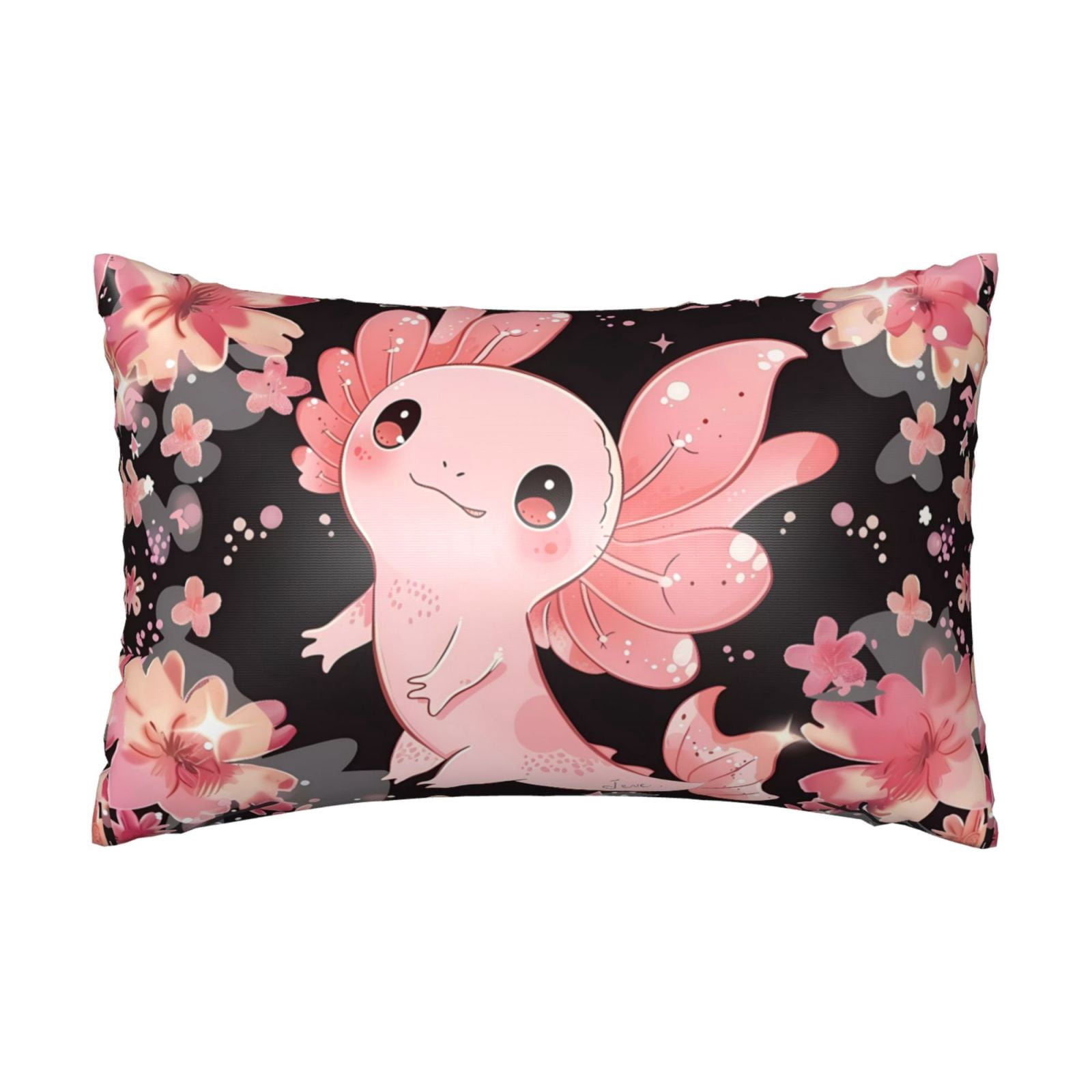 JUNZAN Cute Axolotl Sakura Blossoms A Silk Pillowcase for Hair and Skin ...