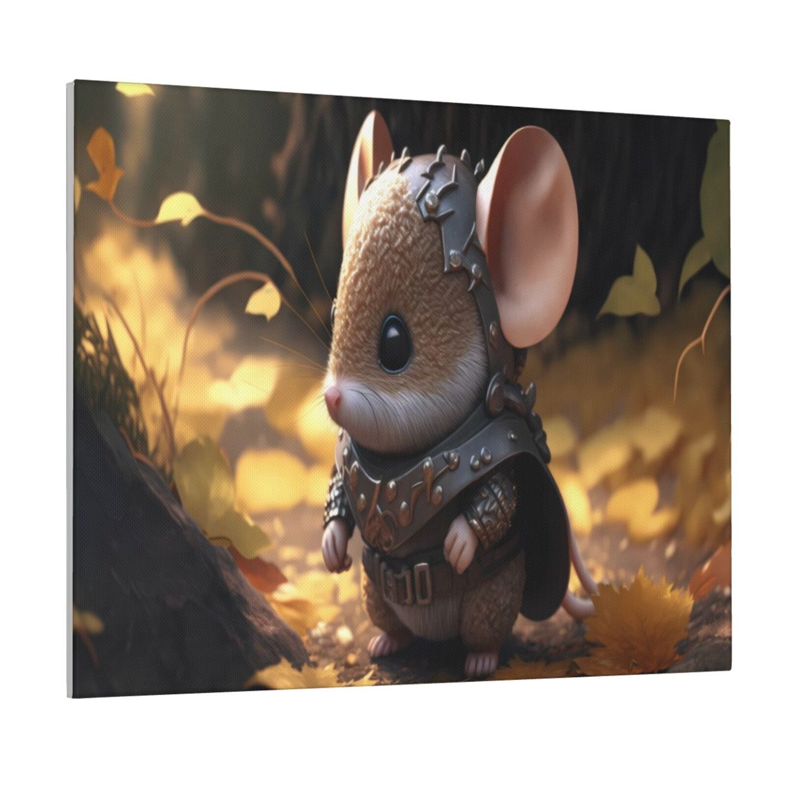 JUNZAN Cute Big-Eared Mouse Pattern Canvas Art Wall Decor,Canvas Wall ...