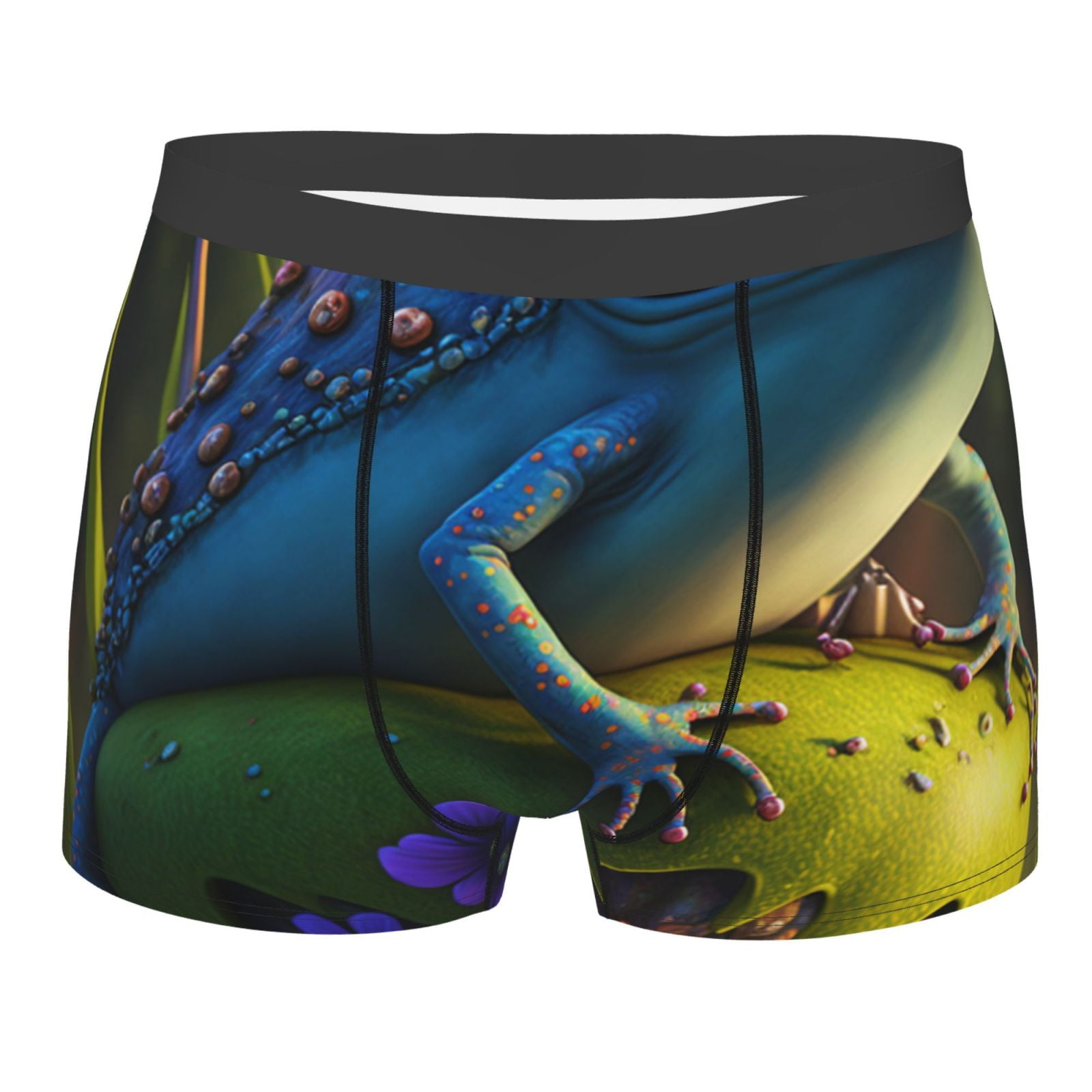 JUNZAN Cute Blue Frog Mens Underwear Boxer Briefs for Men’s - Small ...