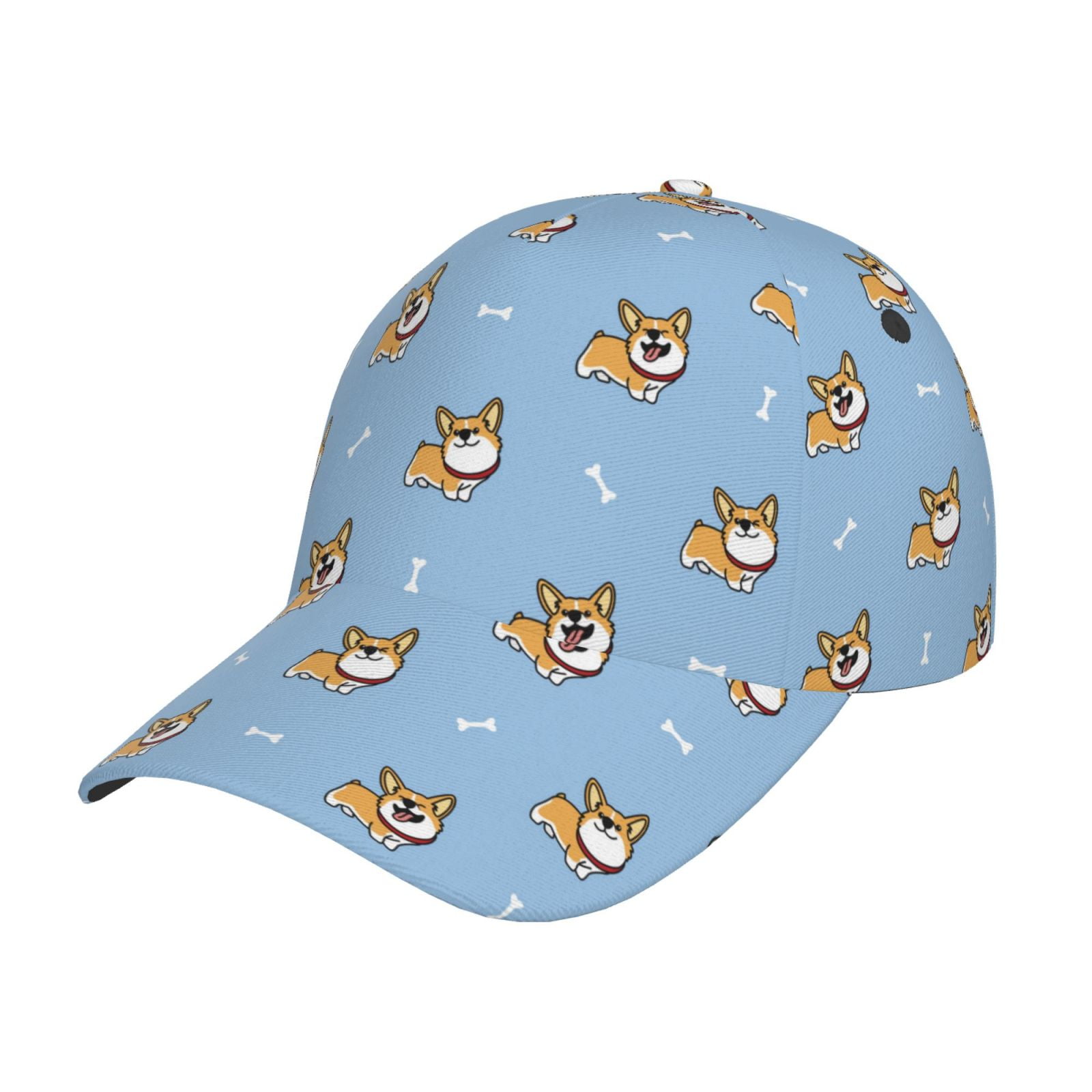 JUNZAN Cute Cartoon Corgi Print Baseball Cap,Unisex Sports Cap Dad Hat ...