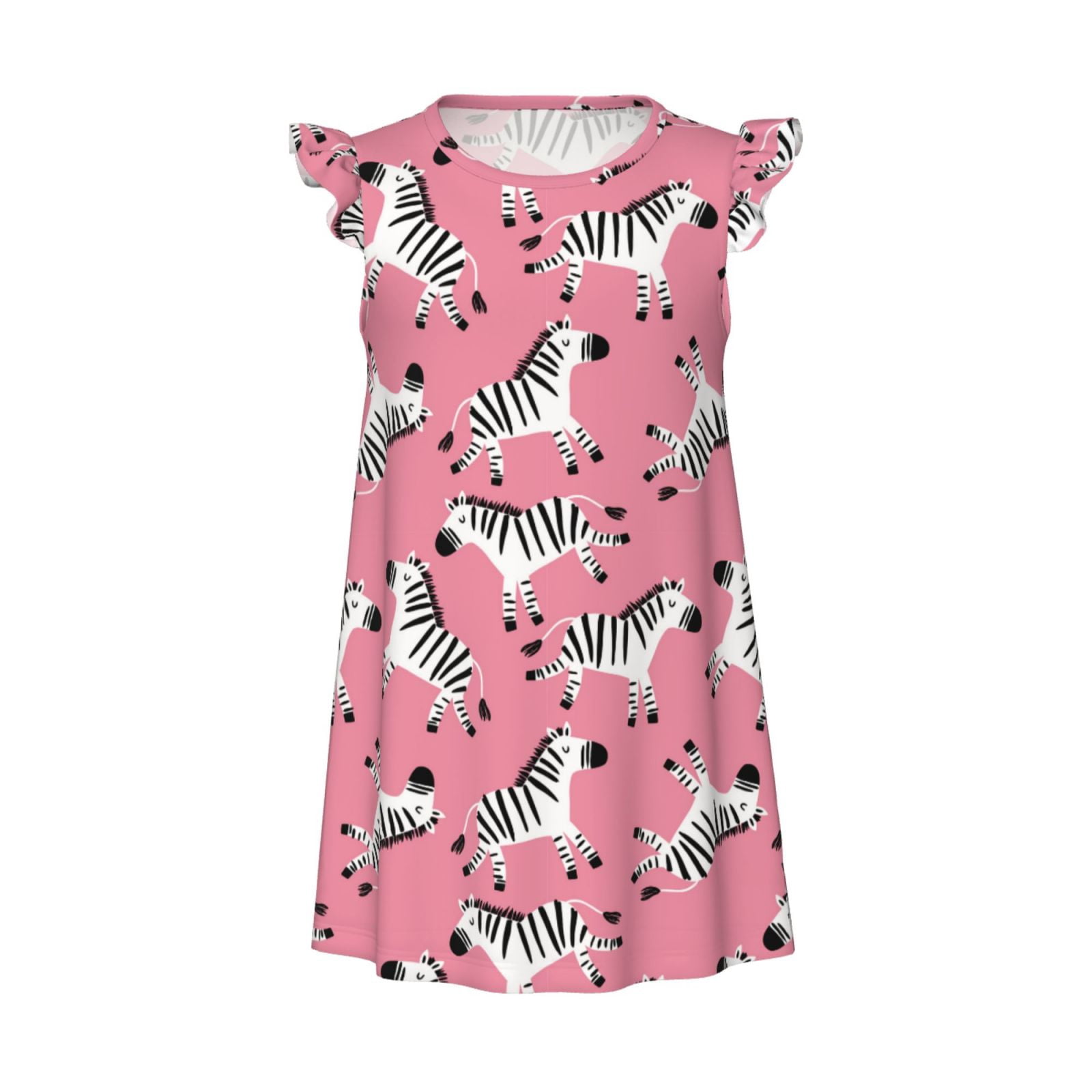 JUNZAN Cute Cartoon Zebra Print Girls Nightgown Pajamas - Soft Toddler ...