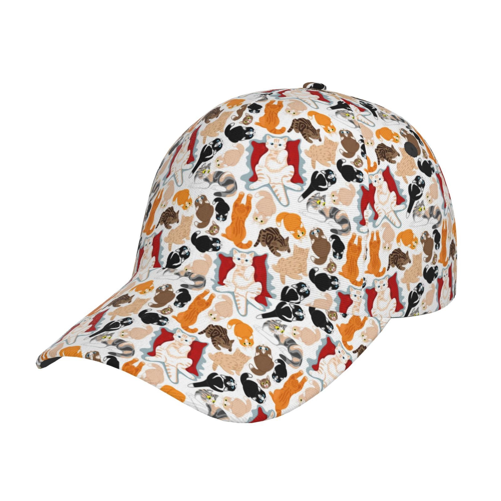 JUNZAN Cute Cats Print Baseball Cap,Unisex Sports Cap Dad Hat ...