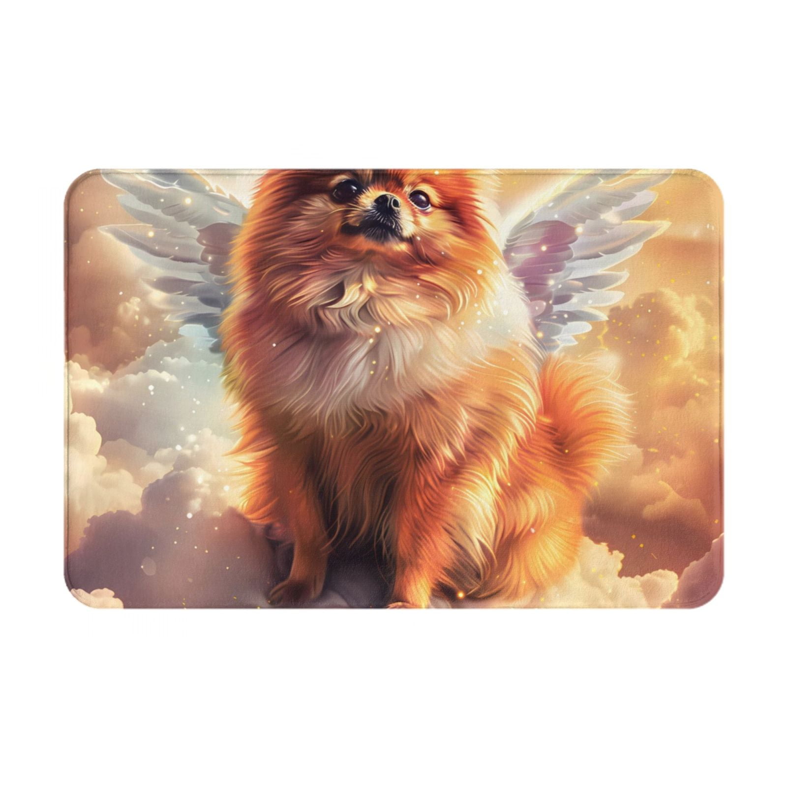 JUNZAN Cute Cloud Pomeranian Custom Funny Welcome Doormat Personalized Door Mats Decorative ...