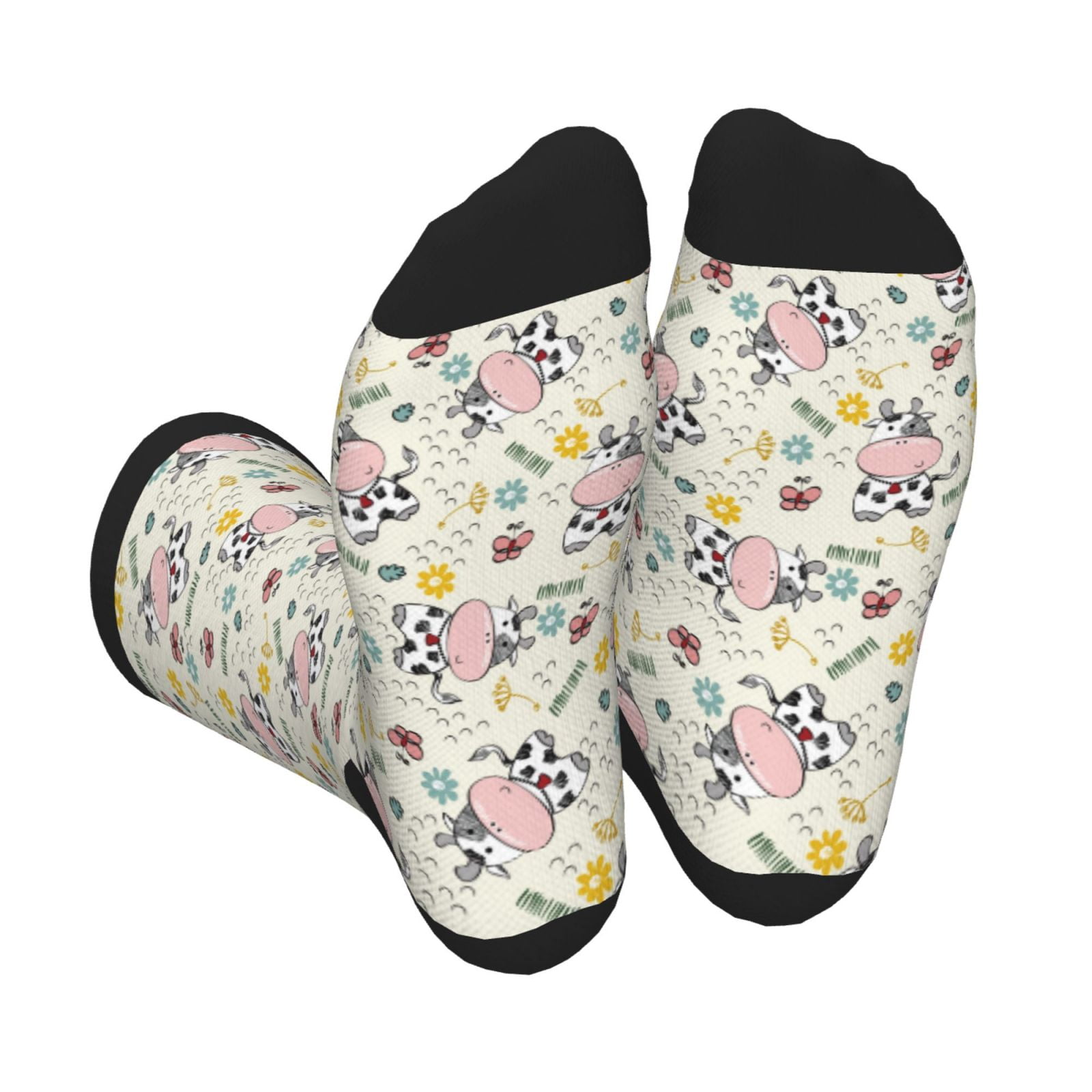 JUNZAN Cute Cow Design Fun Novelty Knee Warmer High Socks - Walmart.com