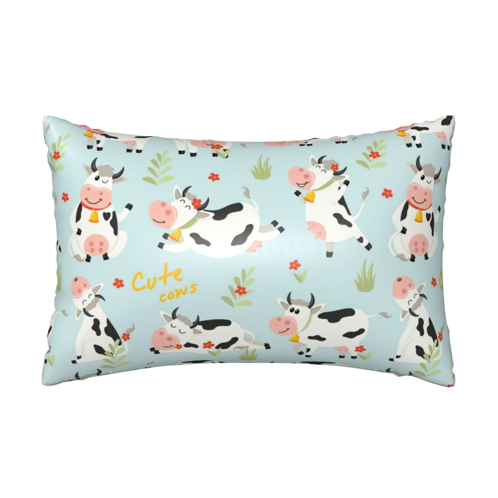 JUNZAN Cute Cows Silk Pillowcase for Hair and Skin,Cooling Sleep Both ...