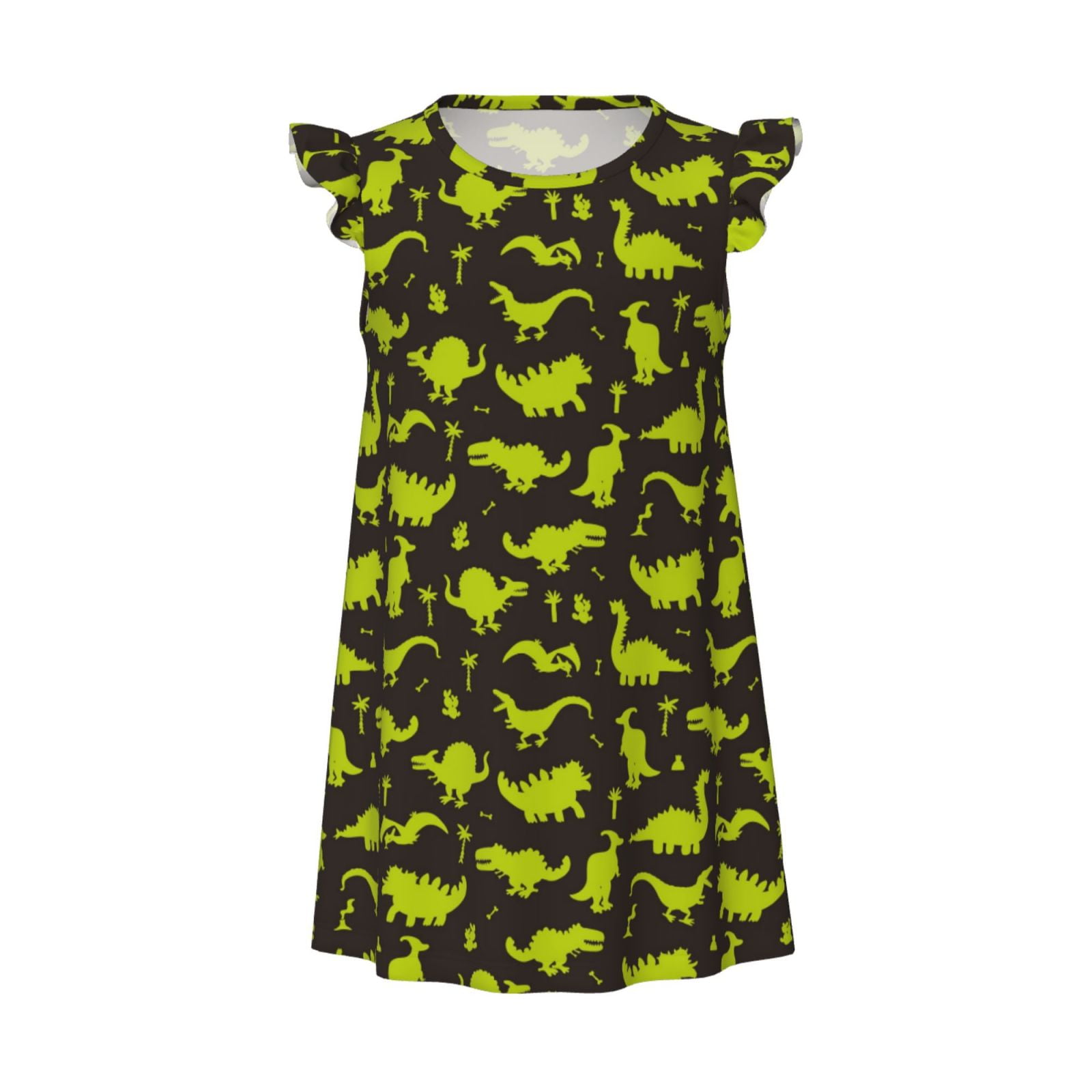 JUNZAN Cute Dinosaurs (2) Print Girls Nightgown Pajamas - Soft Toddler ...