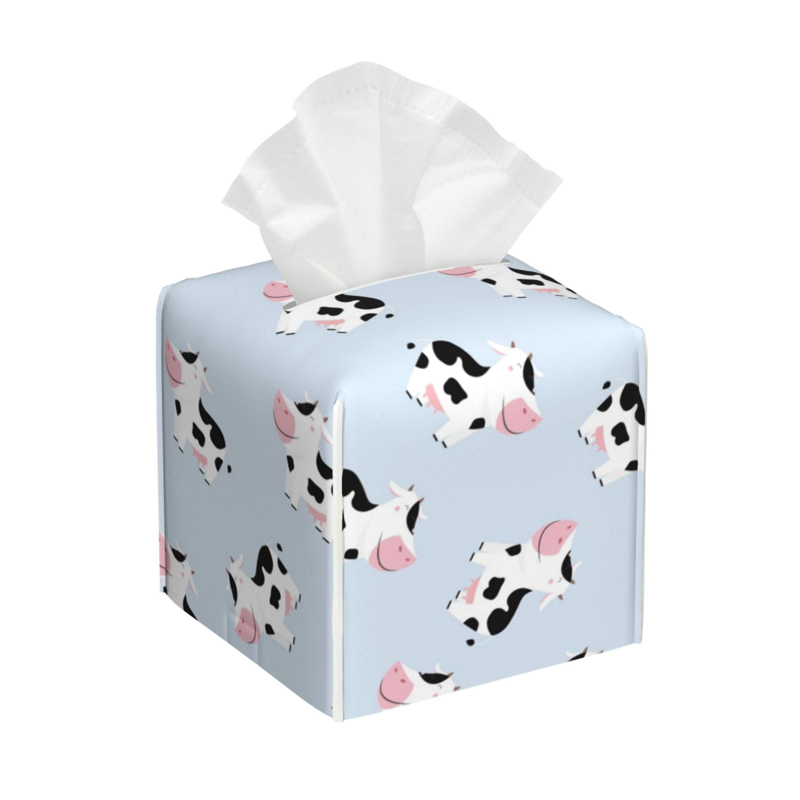JUNZAN Cute Farm Cow for Tissue Box Cover Holder, Square Facial Tissue ...