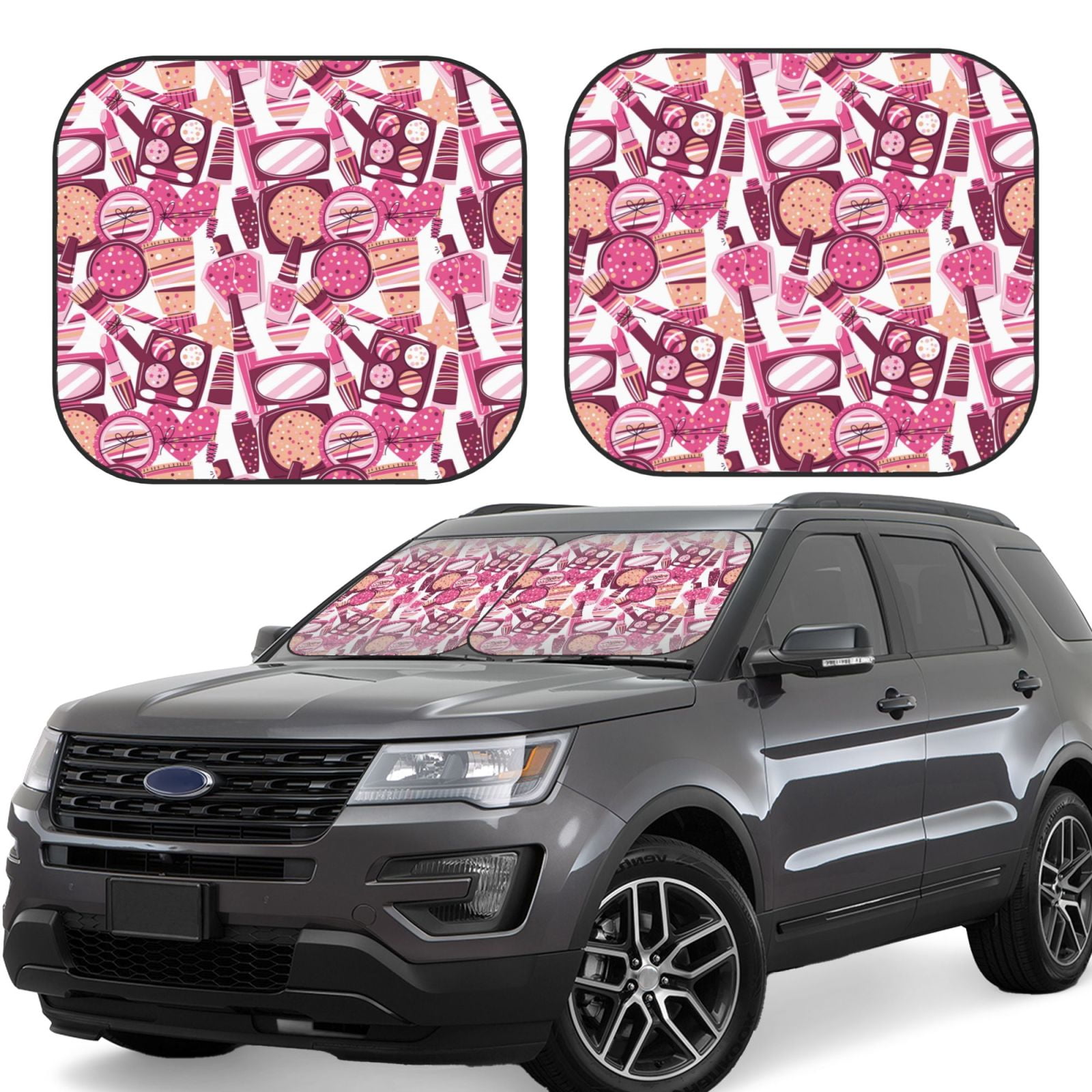 JUNZAN Cute Girl Pattern Car Windshield Sun Shade | Reflective Sunshade ...