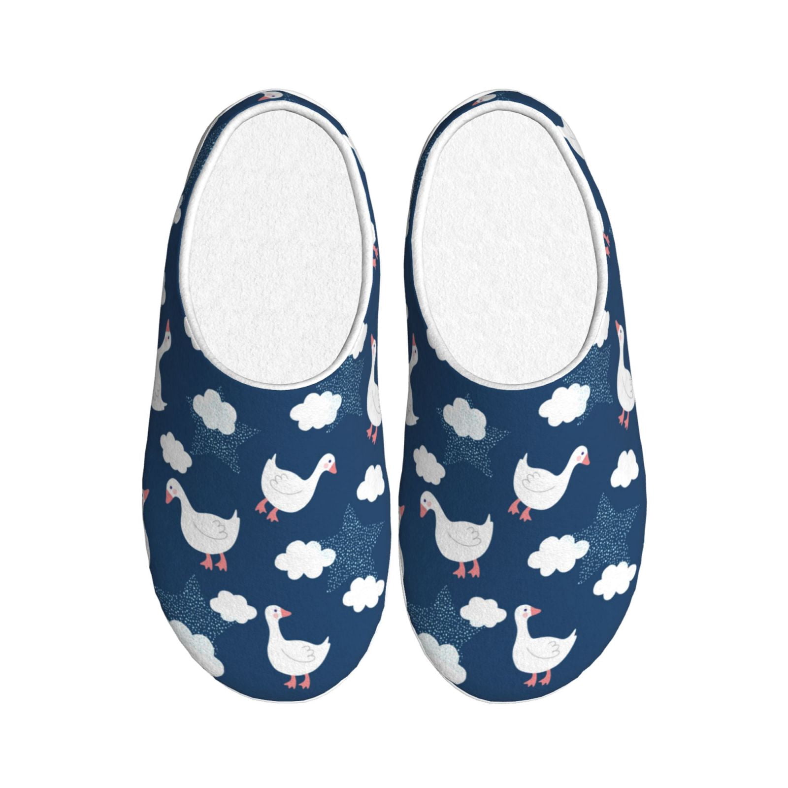 JUNZAN Cute Goose On Blue Sky Print Cozy Slippers for Men& Women,Fuzzy ...