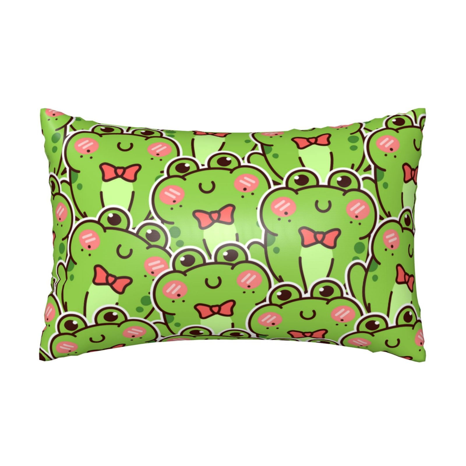 JUNZAN Cute Green Frog Silk Pillowcase for Hair and Skin,Cooling Sleep ...