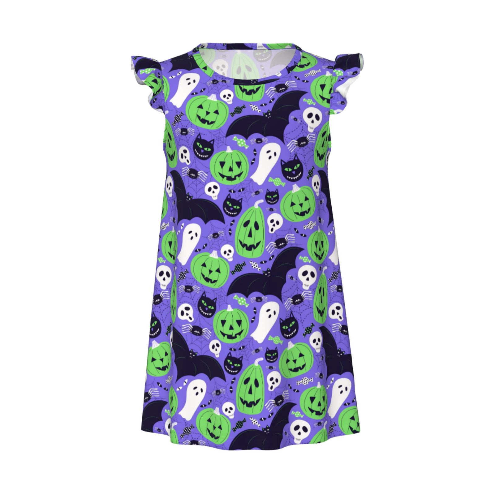 JUNZAN Cute Halloween Print Girls Nightgown Pajamas - Soft Toddler ...