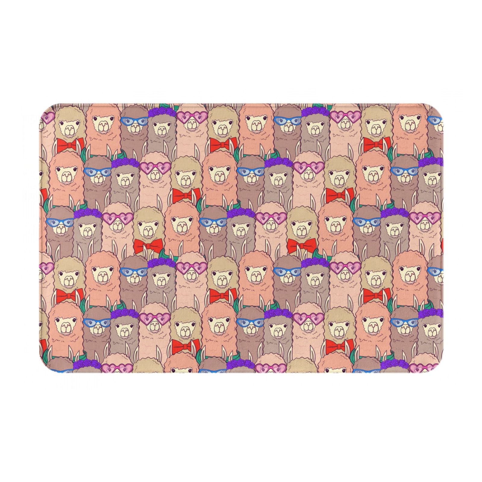 JUNZAN Cute Lamas Custom Funny Welcome Doormat Personalized Door Mats ...
