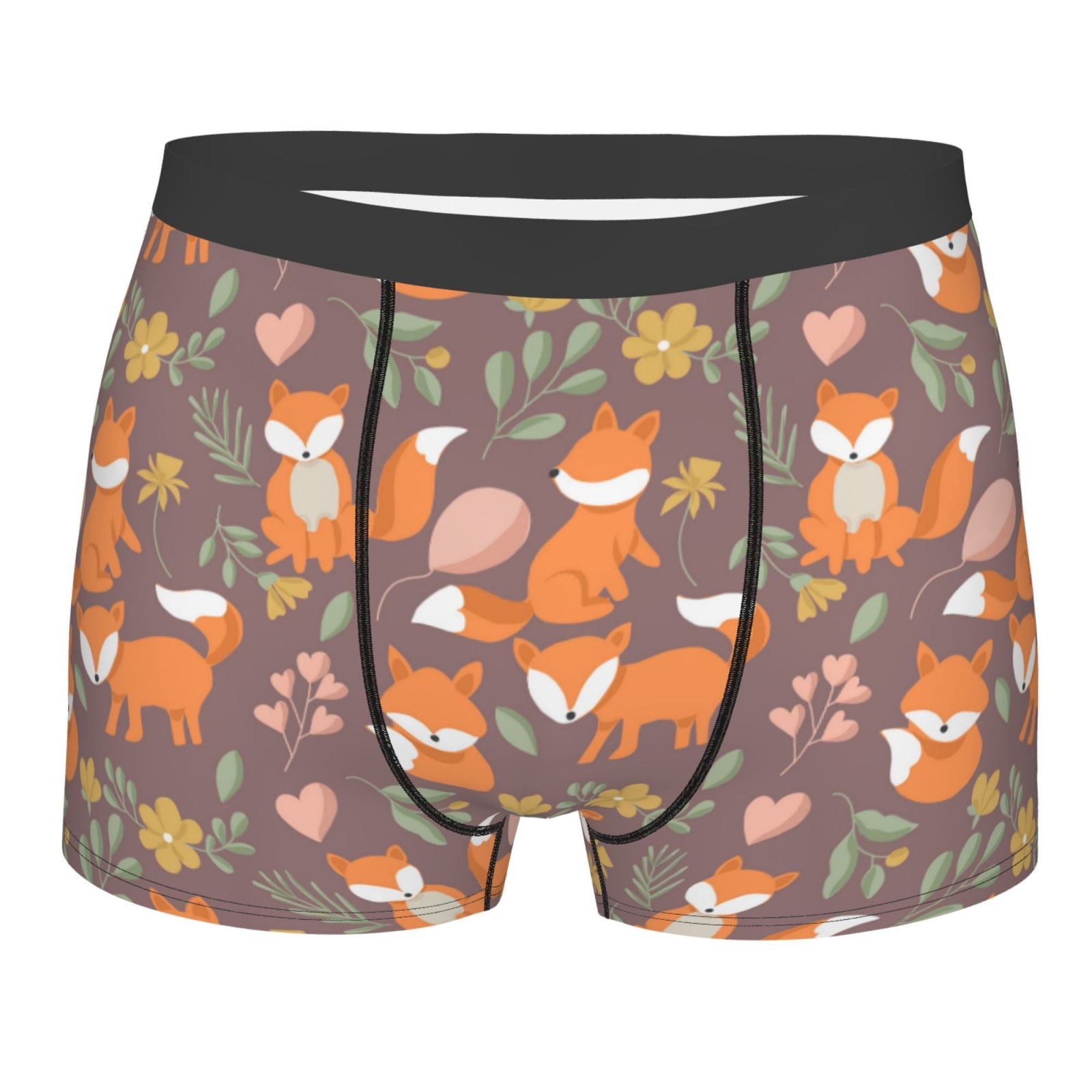 JUNZAN Cute Little Fox Mens Underwear Boxer Briefs for Men’s-Large ...
