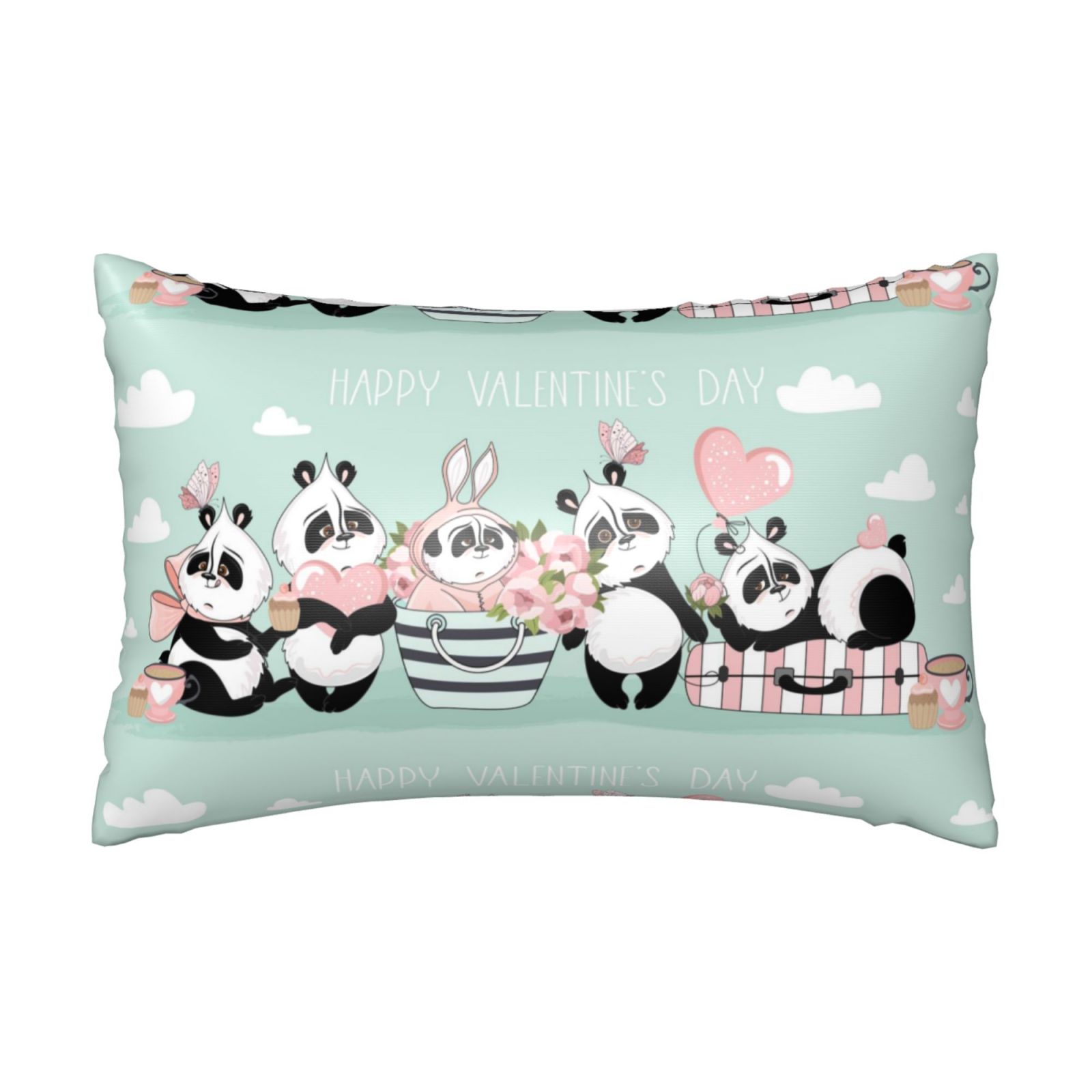 JUNZAN Cute Panda Silk Pillowcase for Hair and Skin,Cooling Sleep Both ...