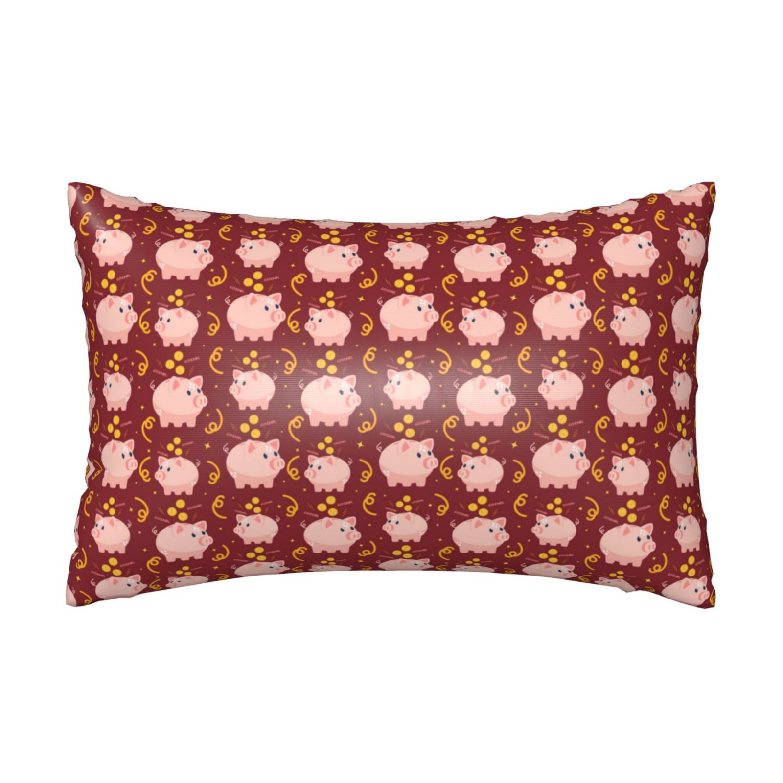 JUNZAN Cute Pig with Coins Silk Pillowcase for Hair and Skin,Cooling ...