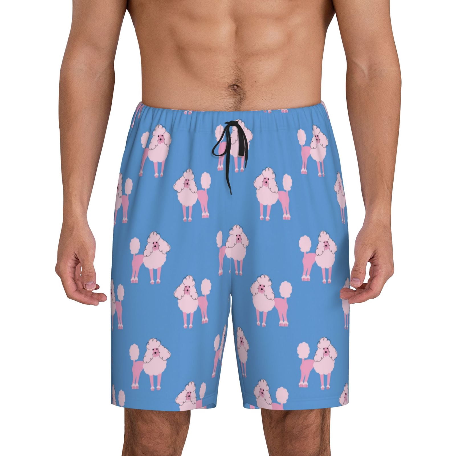 JUNZAN Cute Poodle Dog Pattern Sleep Pajama Shorts for Men,Men's Pajama ...