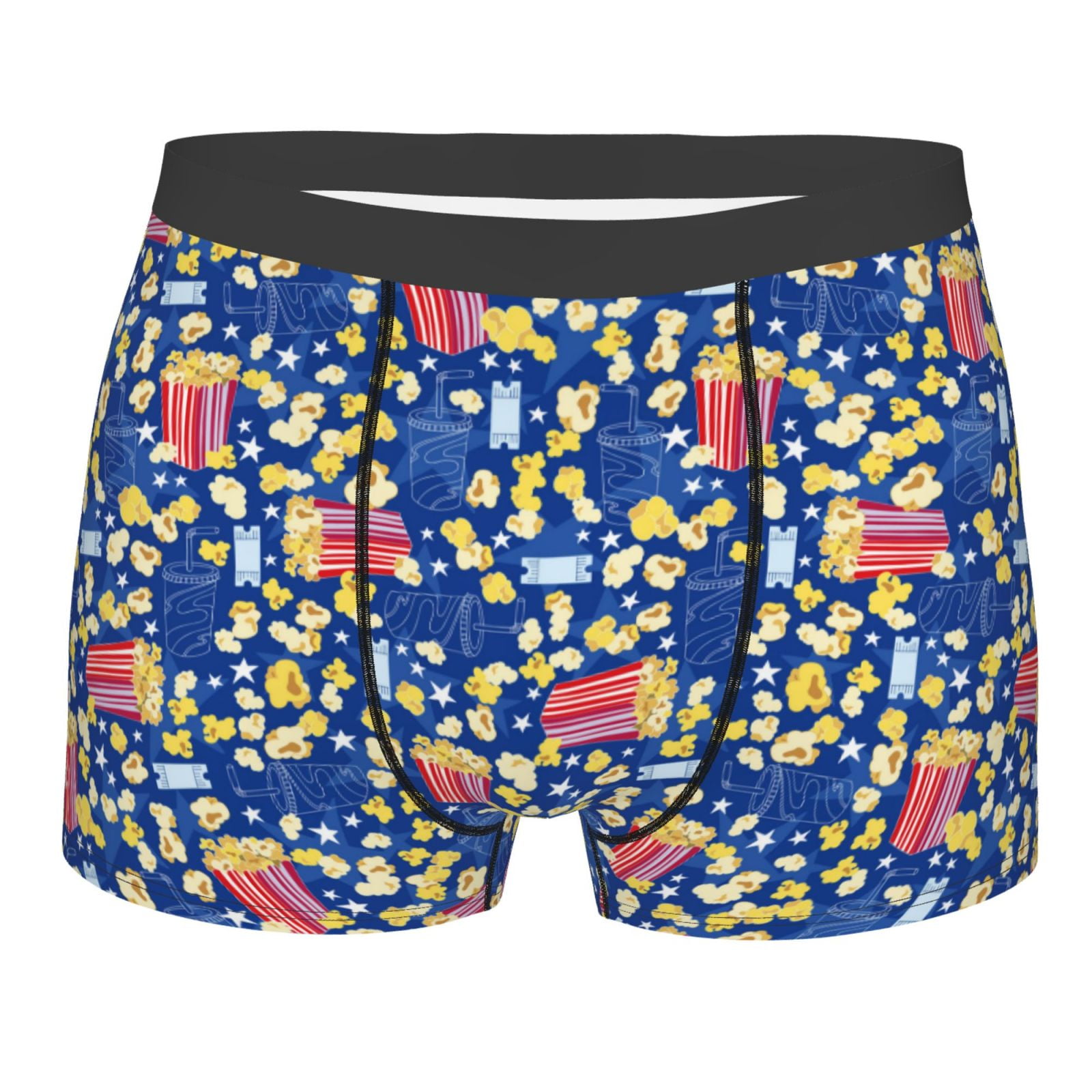 JUNZAN Cute Popcorn Mens Underwear Boxer Briefs for Men’s - Medium ...