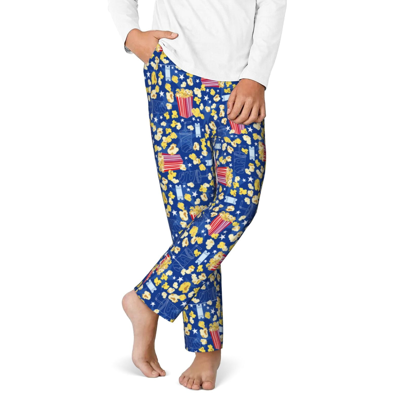 JUNZAN Cute Popcorn Pattern Pajama Pants for Boys Girls,Sleep Pants ...