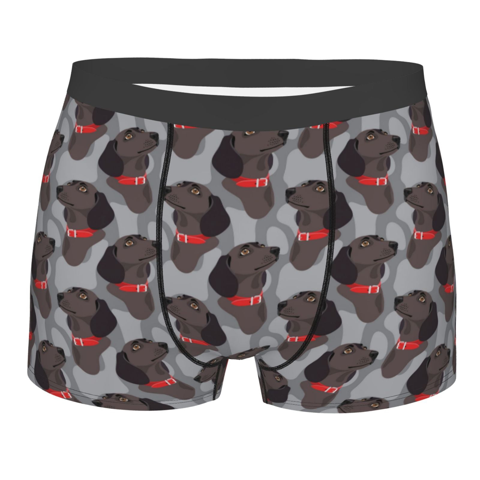 JUNZAN Cute Puppy Black Mens Underwear Boxer Briefs for Men’s - Medium ...
