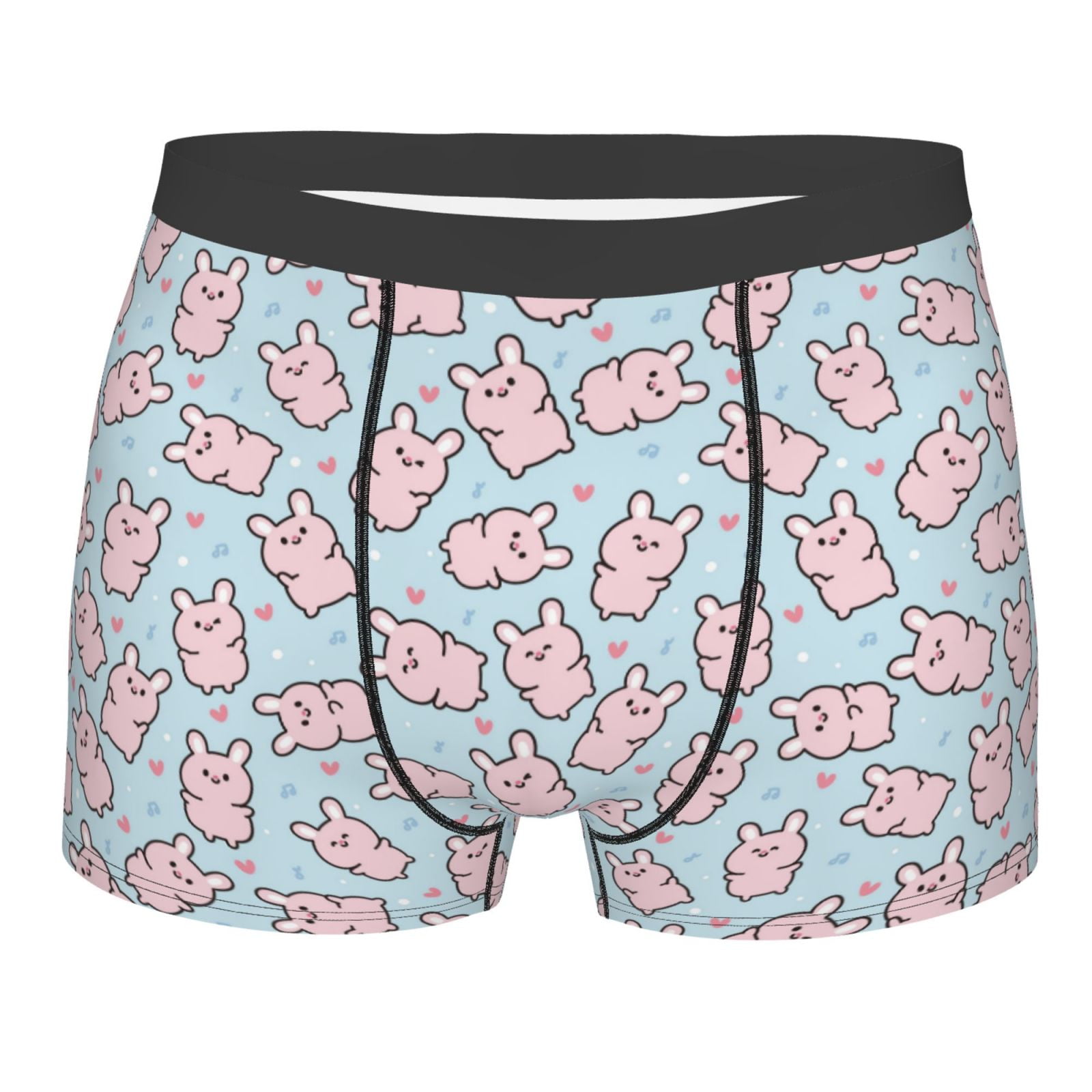 JUNZAN Cute Rabbit Mens Underwear Boxer Briefs for Men’s - Medium ...
