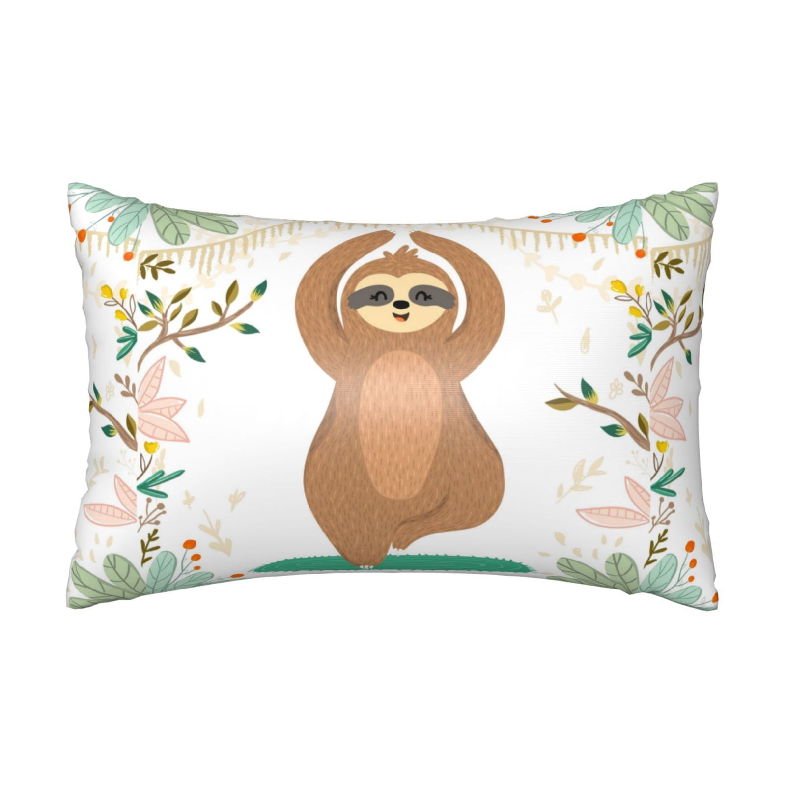 JUNZAN Cute Sloth In Yoga Pose Tree Silk Pillowcase for Hair and Skin ...