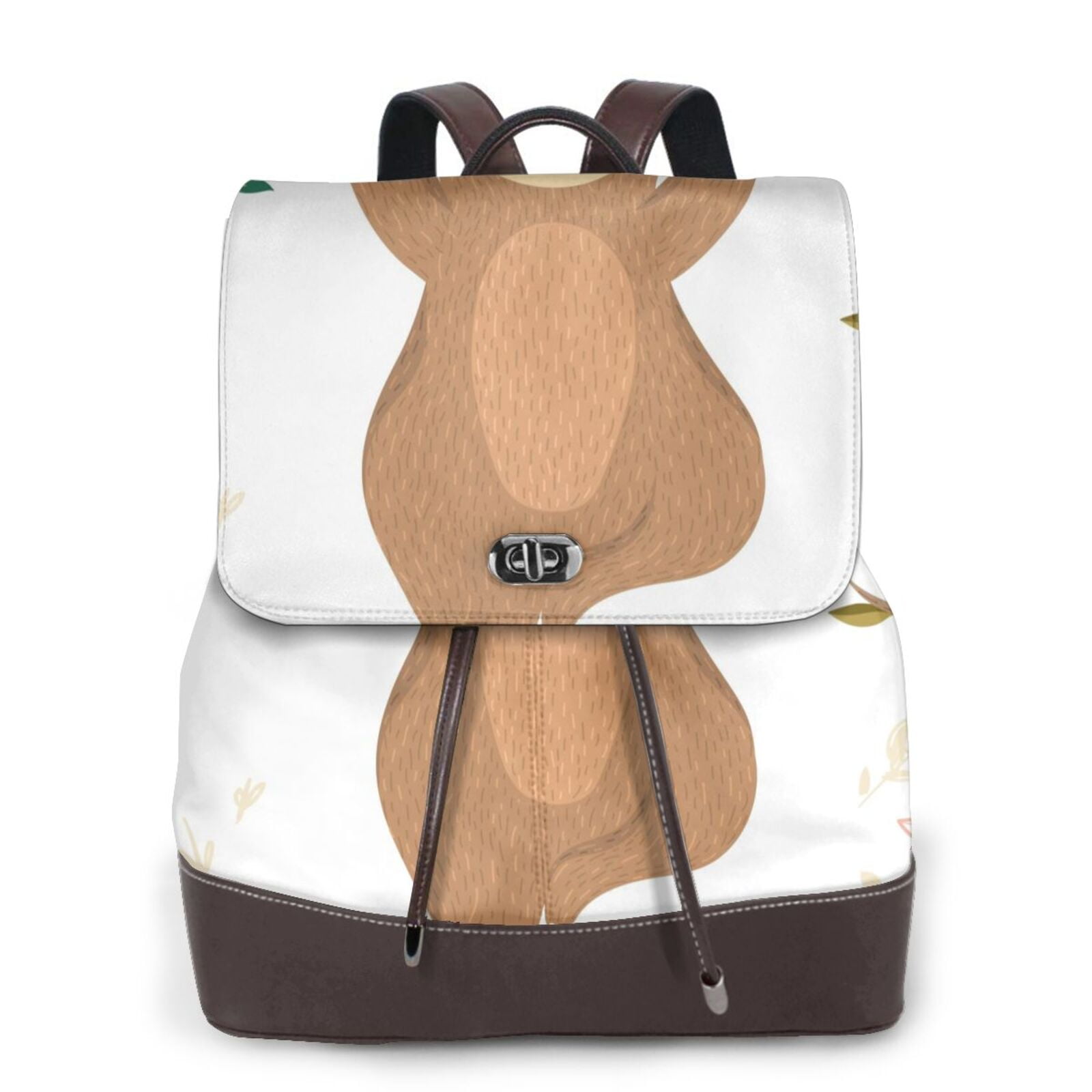 JUNZAN Cute Sloth In Yoga Pose Tree for PU Leather Backpack,Laptop ...